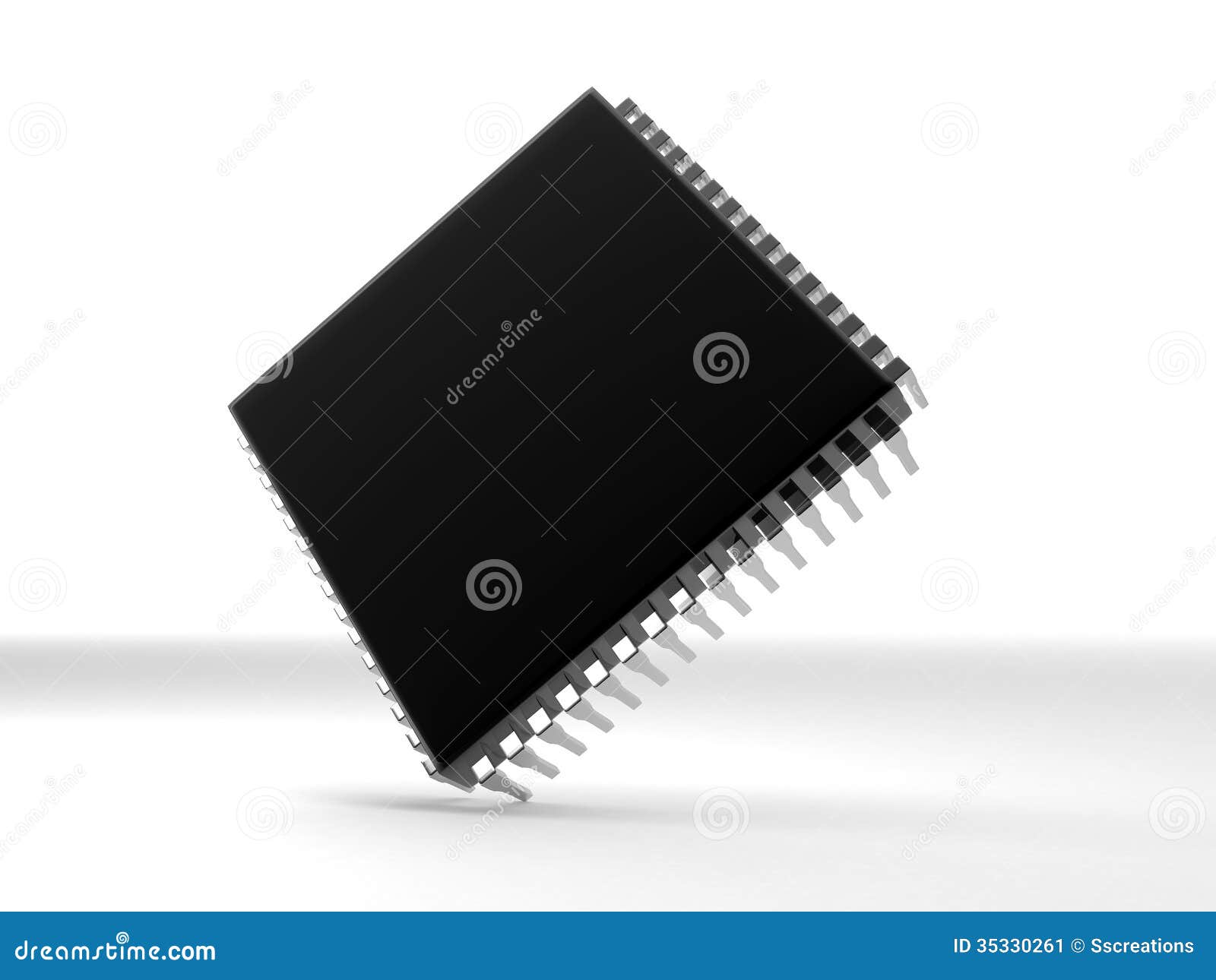 Micro Chip On Red Circuit Pattern Background Design Modern Computer ...