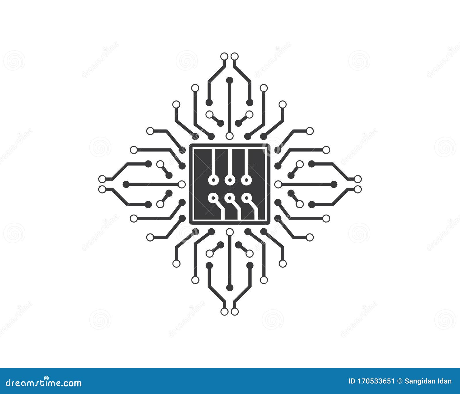 Micro Chip Icon Logo Illustration Vector Stock Vector - Illustration of ...
