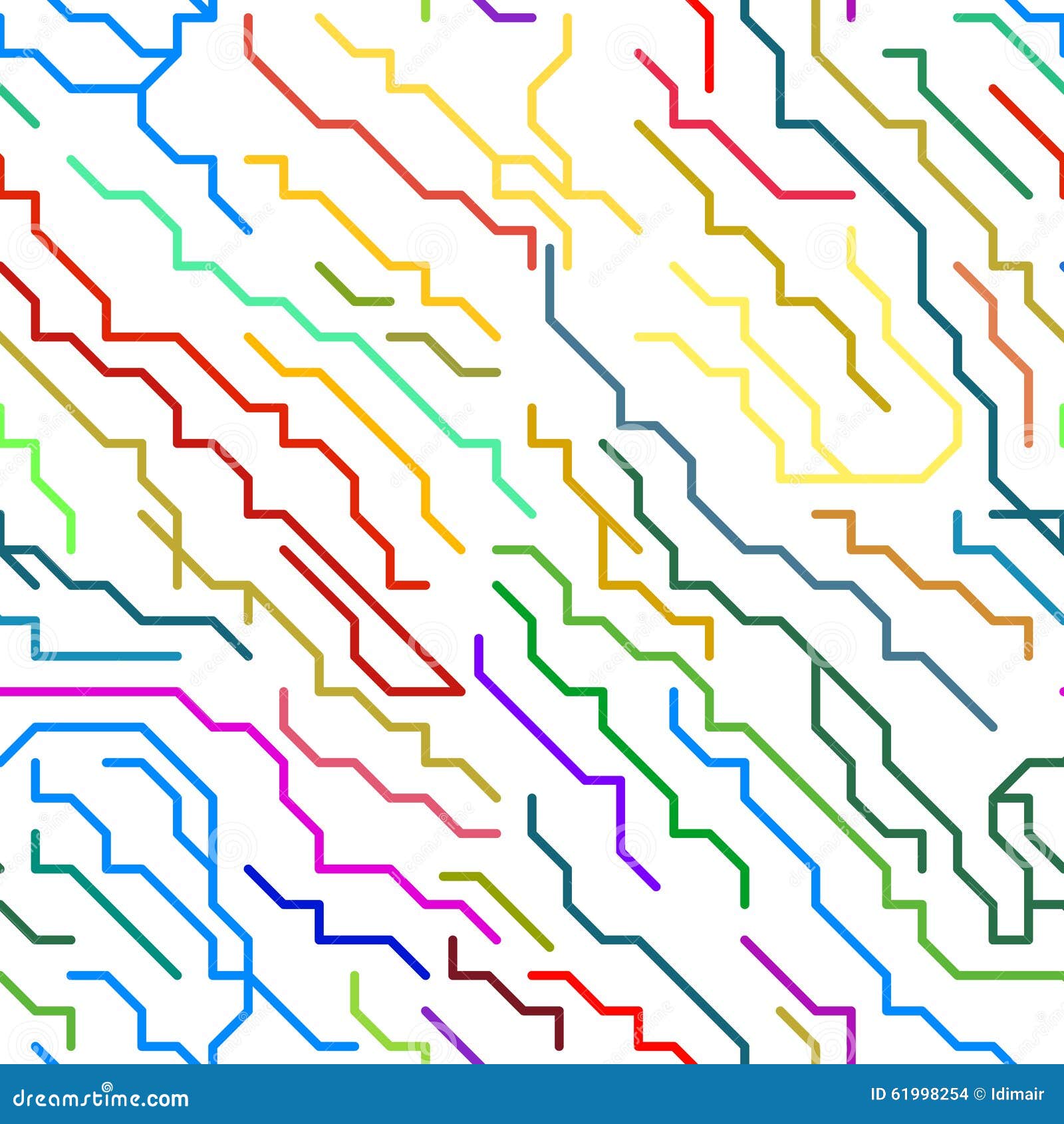 Micro Chip Lines Seamless Pattern Colorido Vetor Ilustração do Vetor ...