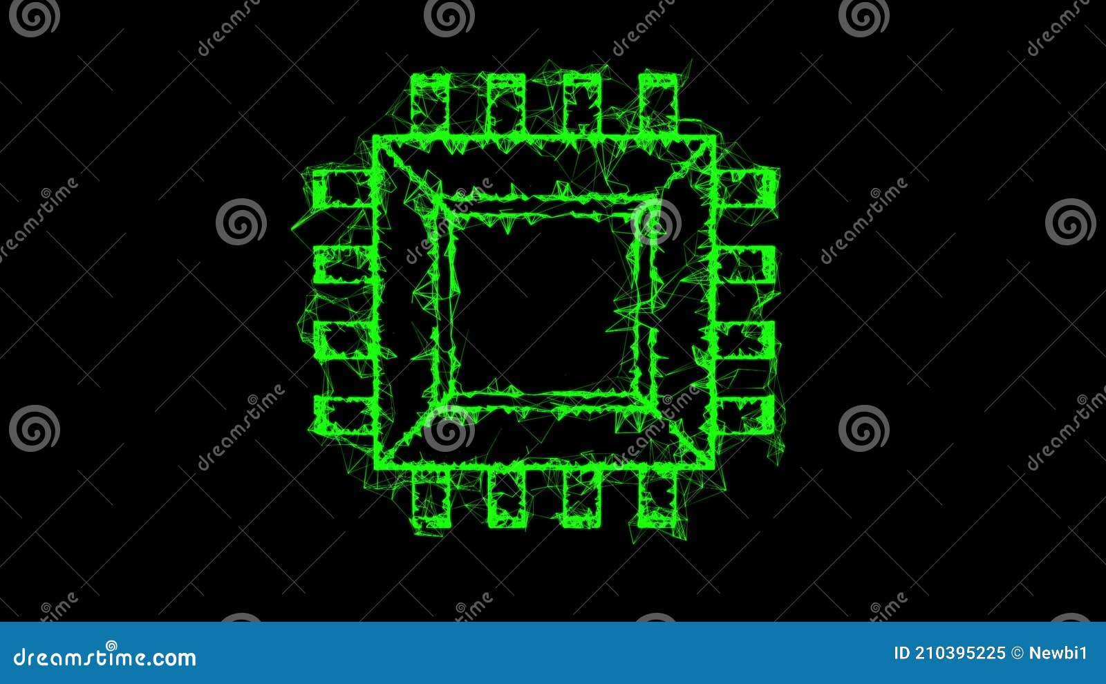Micro-chip Quantum Processor CPU Wireframe Stock Video - Video of ...