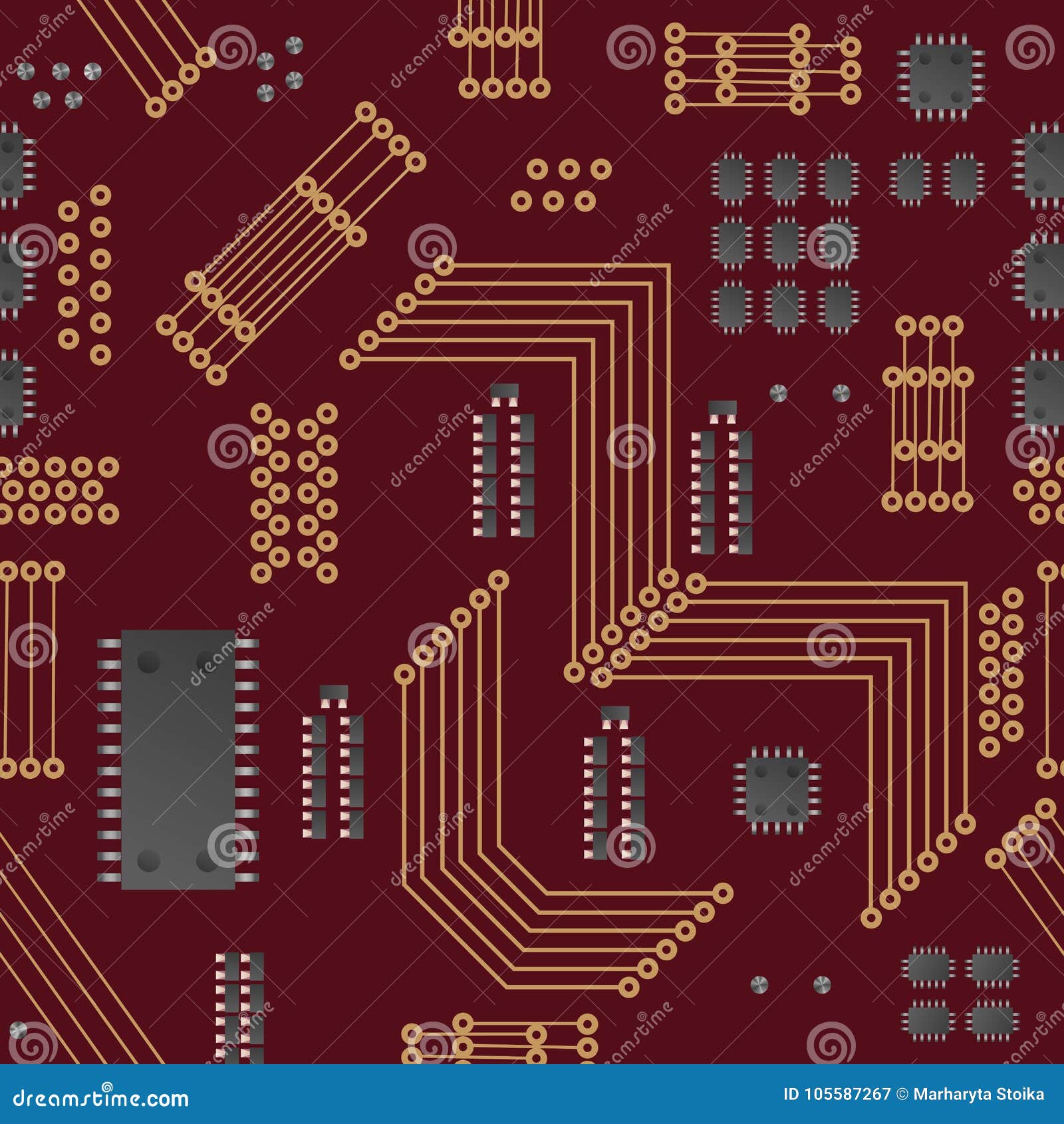 Micro Chip Seamless Pattern. Stock Vector - Illustration of motherboard ...