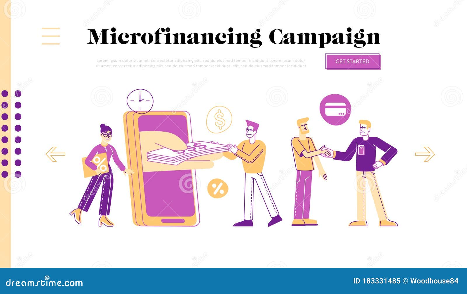 Micro Credit Finance Organization Service Landing Page Template. People ...