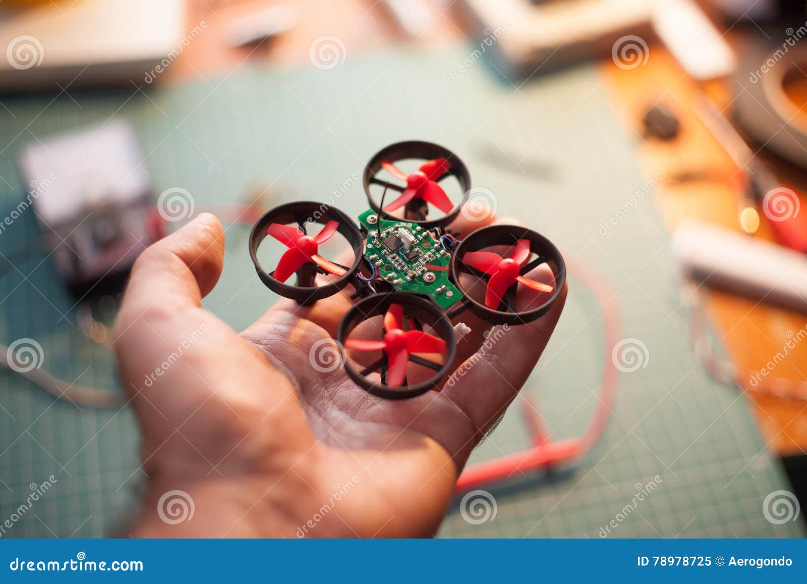 Micro drone in hand stock image. Image of black, equipment - 78978725