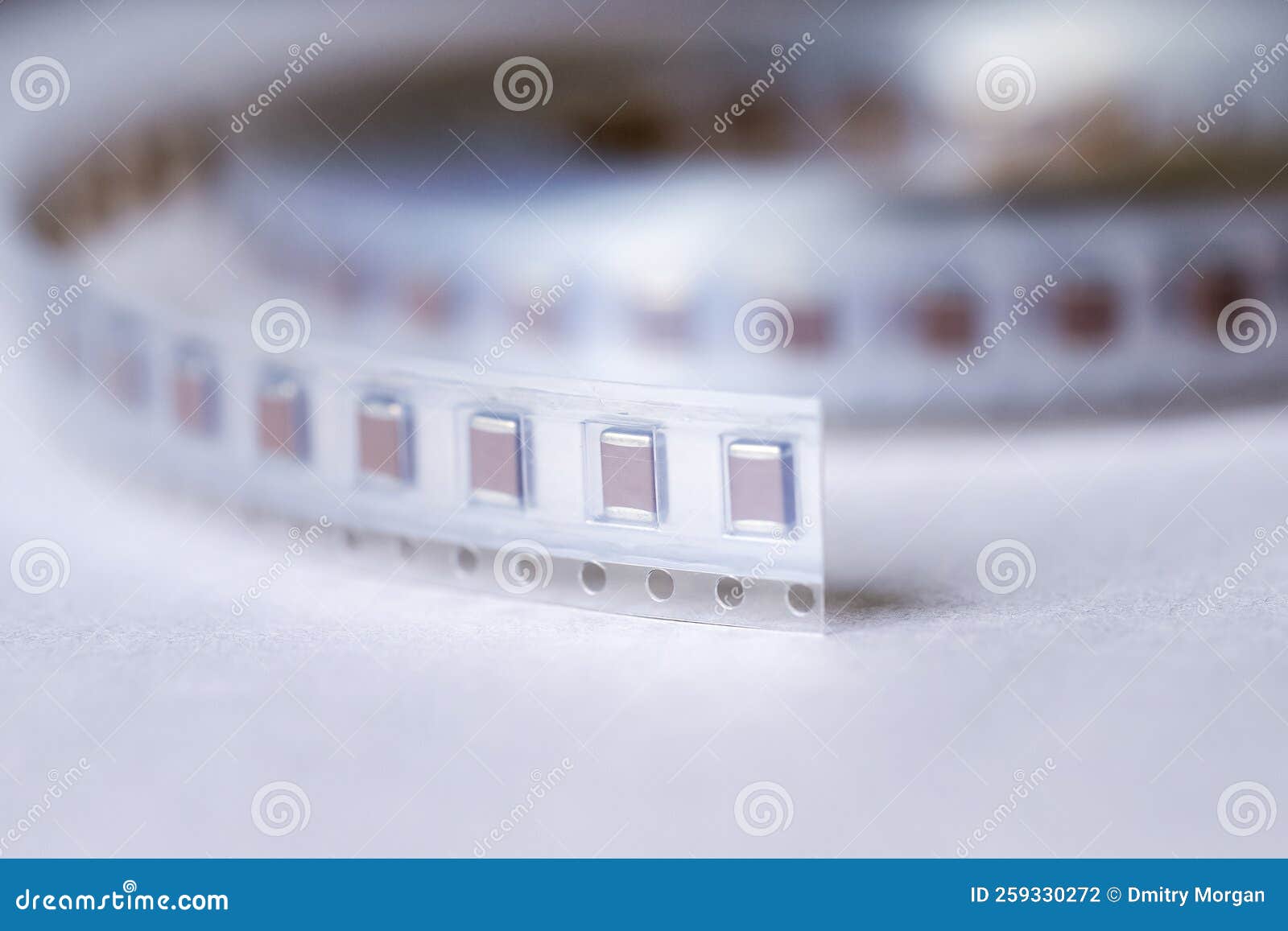 Micro Electronics Conceptual. Closeup of Tape with New SMD or Surface ...
