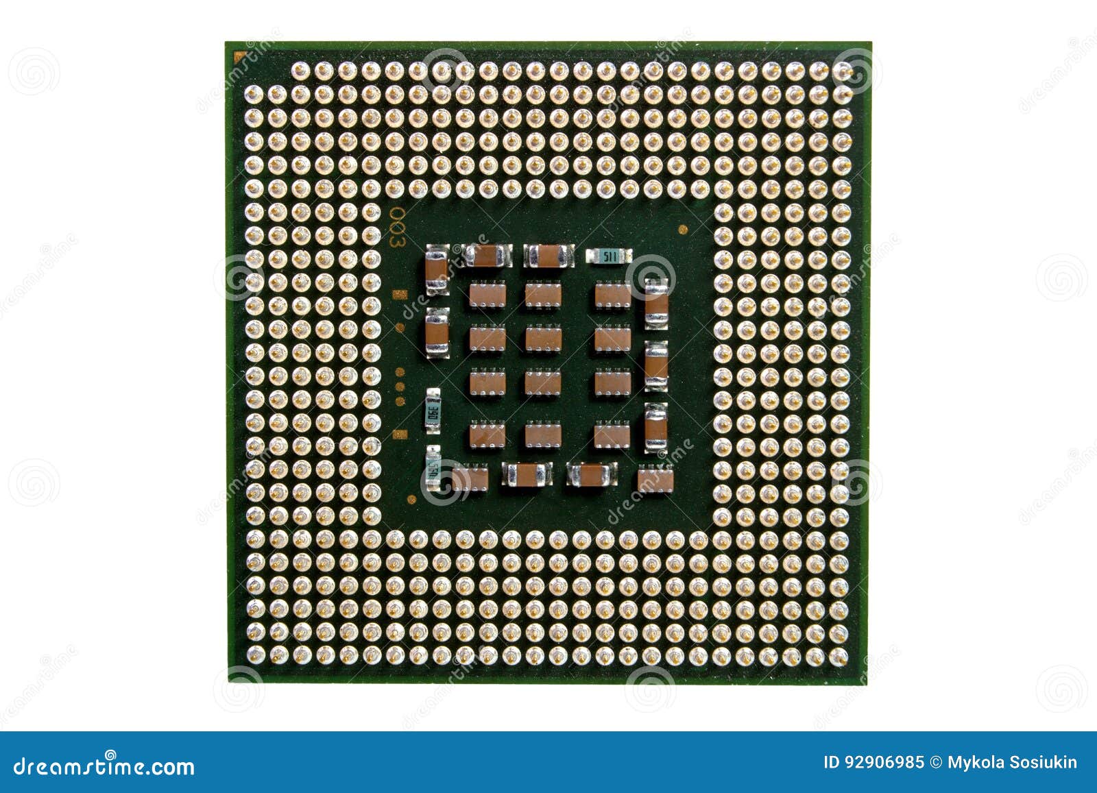 The Micro Elements of Computer Central Processor Unit, CPU Contact Pins ...
