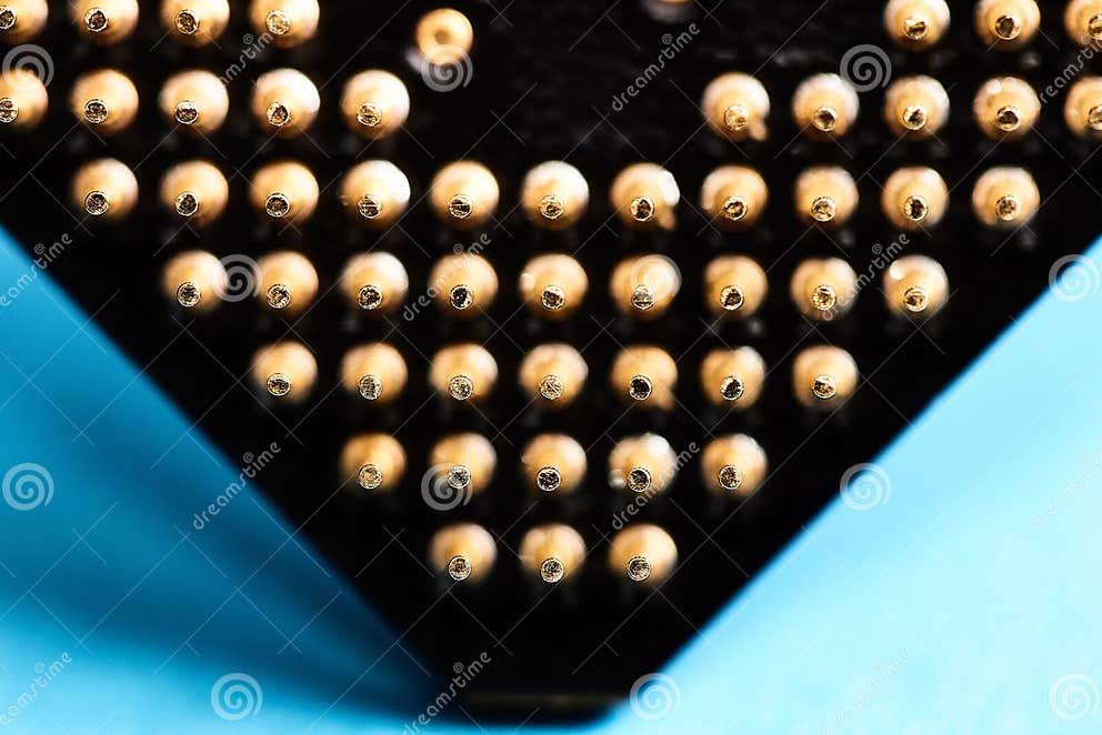 The Micro Elements of Computer Central Processor Unit, CPU Contact Pins ...