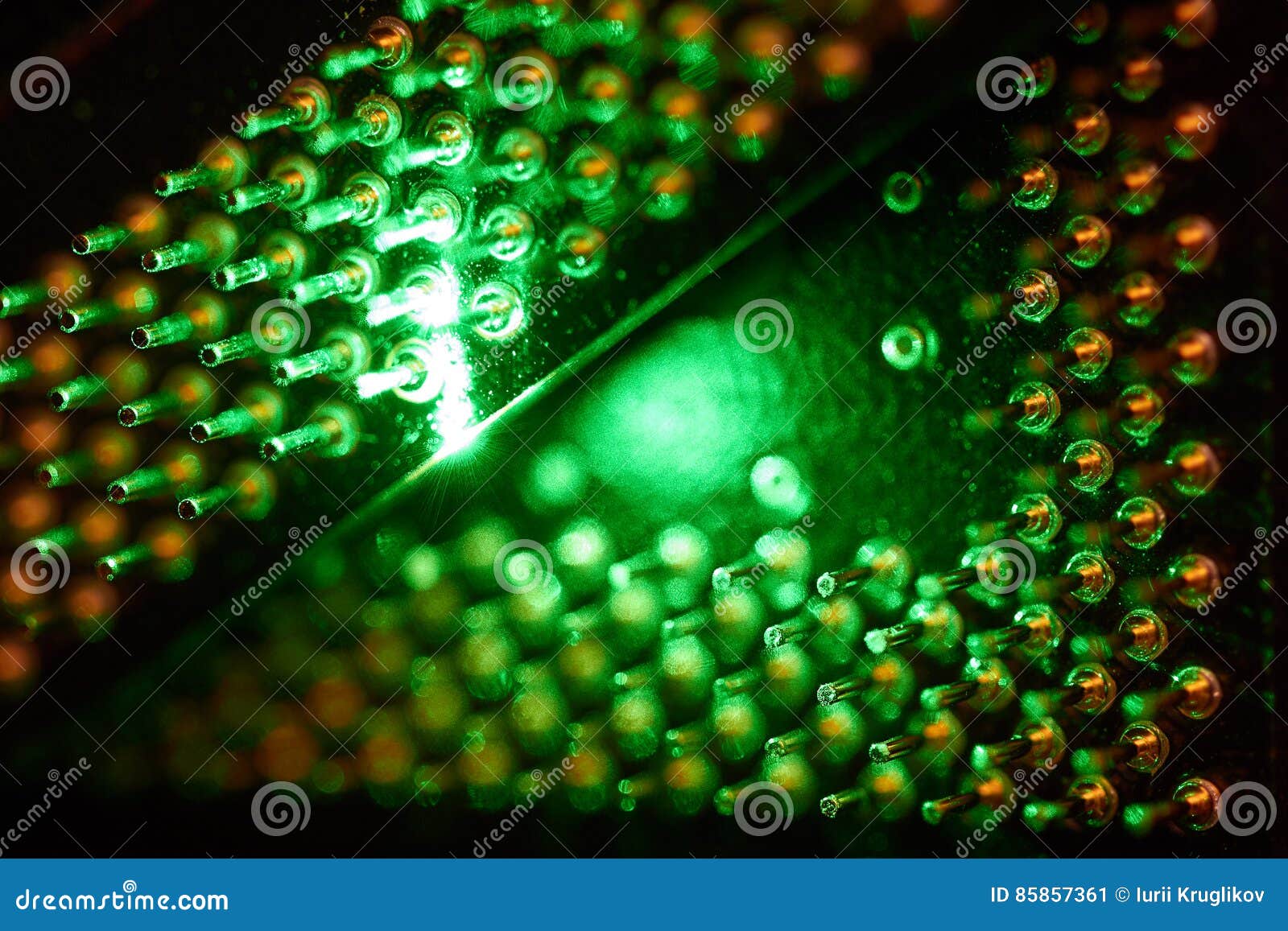 The Micro Elements of Computer Central Processor Unit, CPU Contact Pins ...