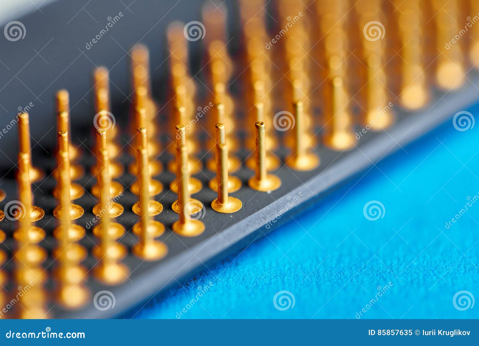 The Micro Elements of Computer Central Processor Unit, CPU Contact Pins ...
