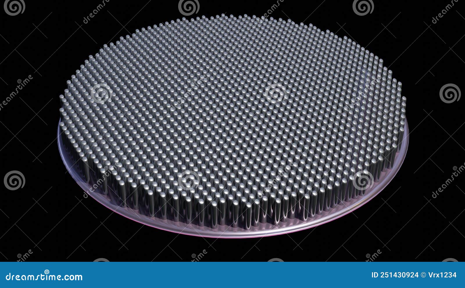 Metalens. Array of Small Lenses Mounted on Disk Wafer. 3d Render ...