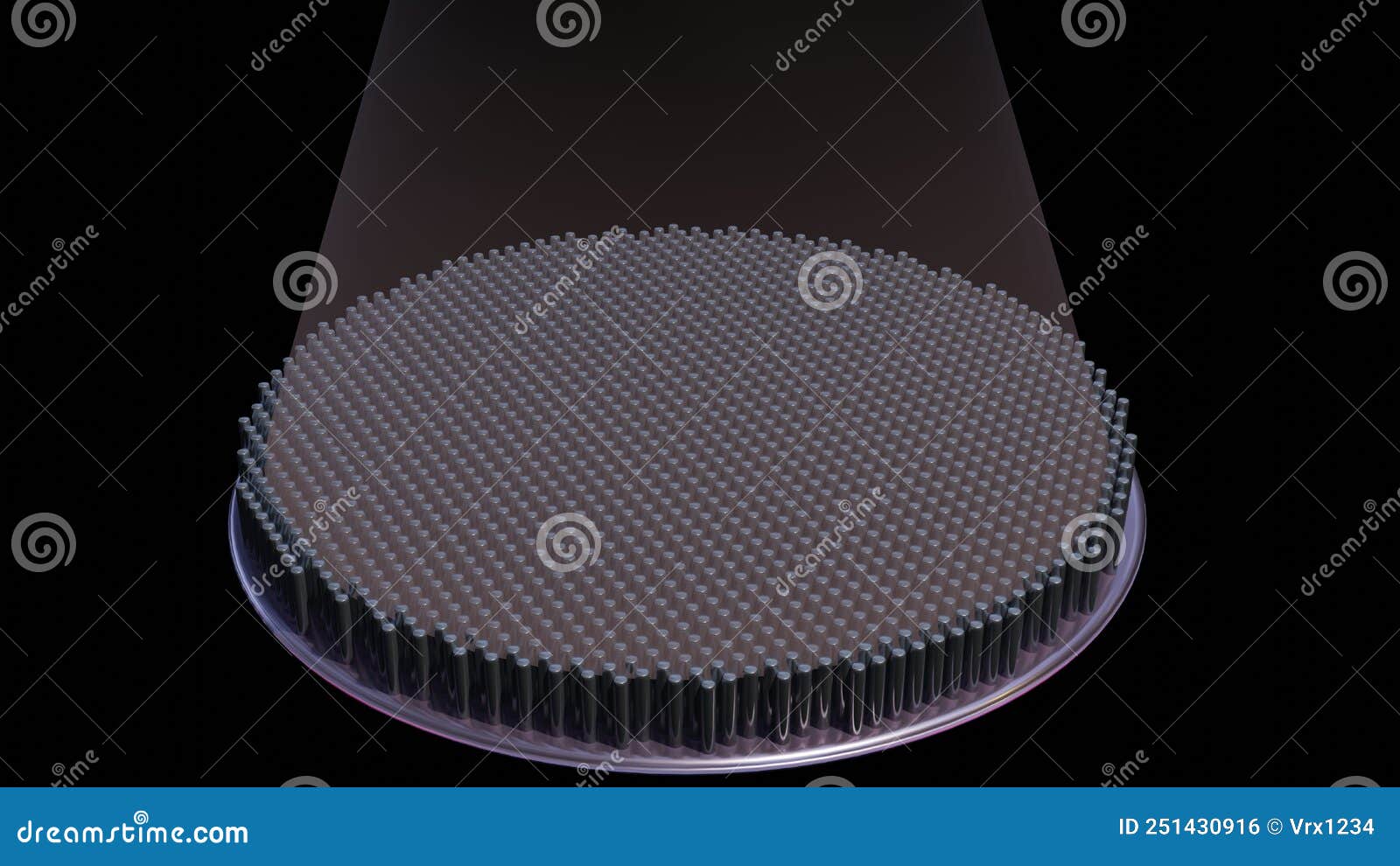 Metalens. Array of Small Lenses Mounted on Disk Wafer. 3d Render ...