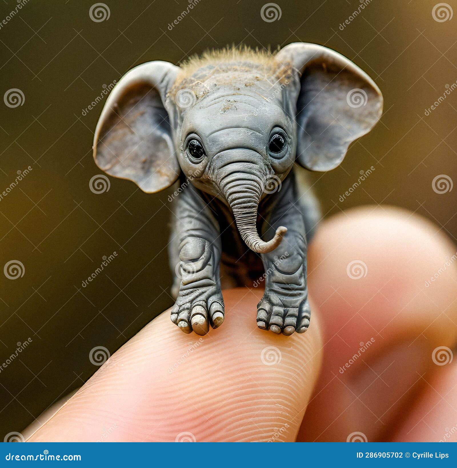 Micro Marvel: Tiny Elephant Perched on Finger - Generative AI Macro ...