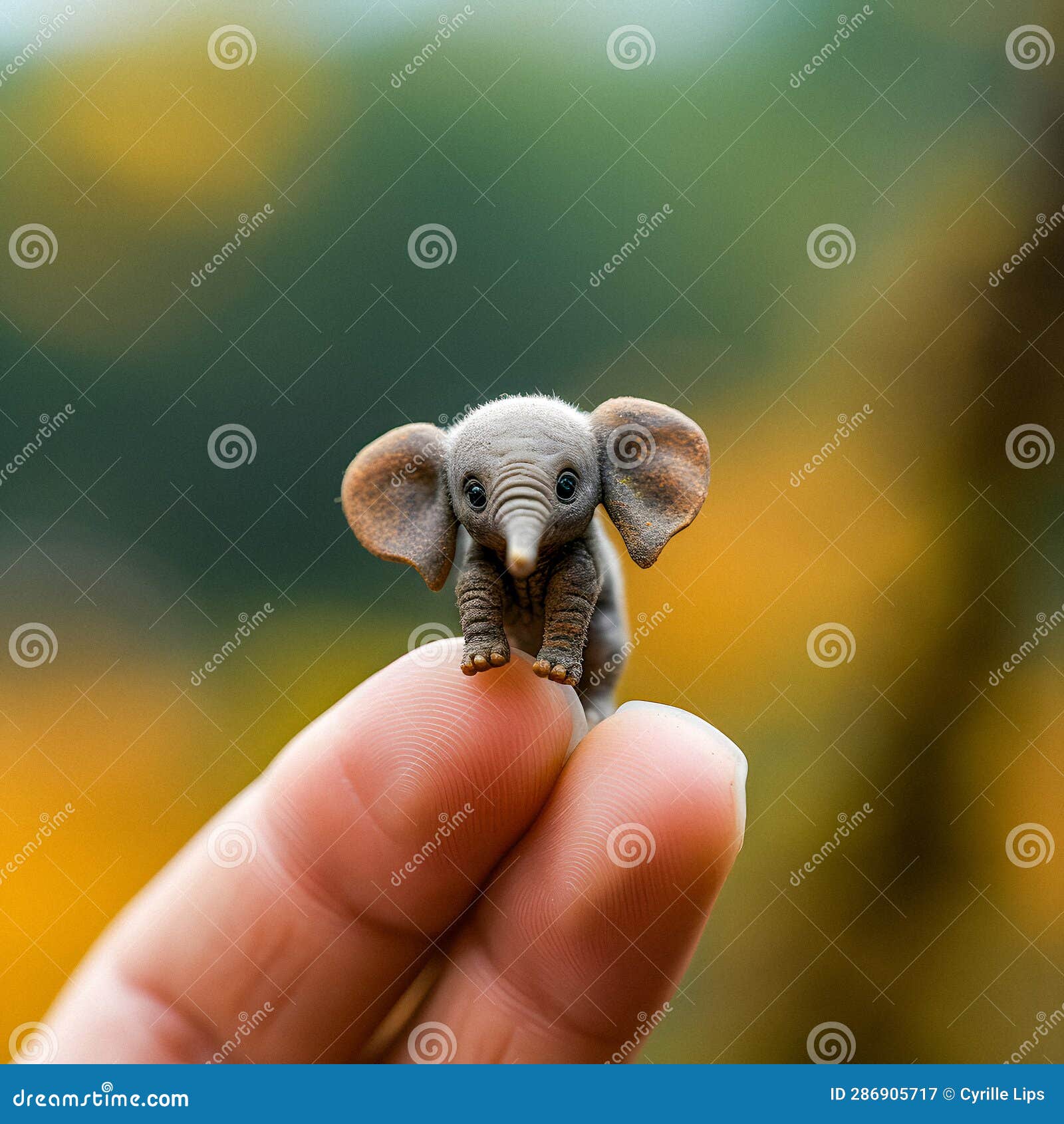 Micro Marvel: Tiny Elephant Perched on Finger - Generative AI Macro ...