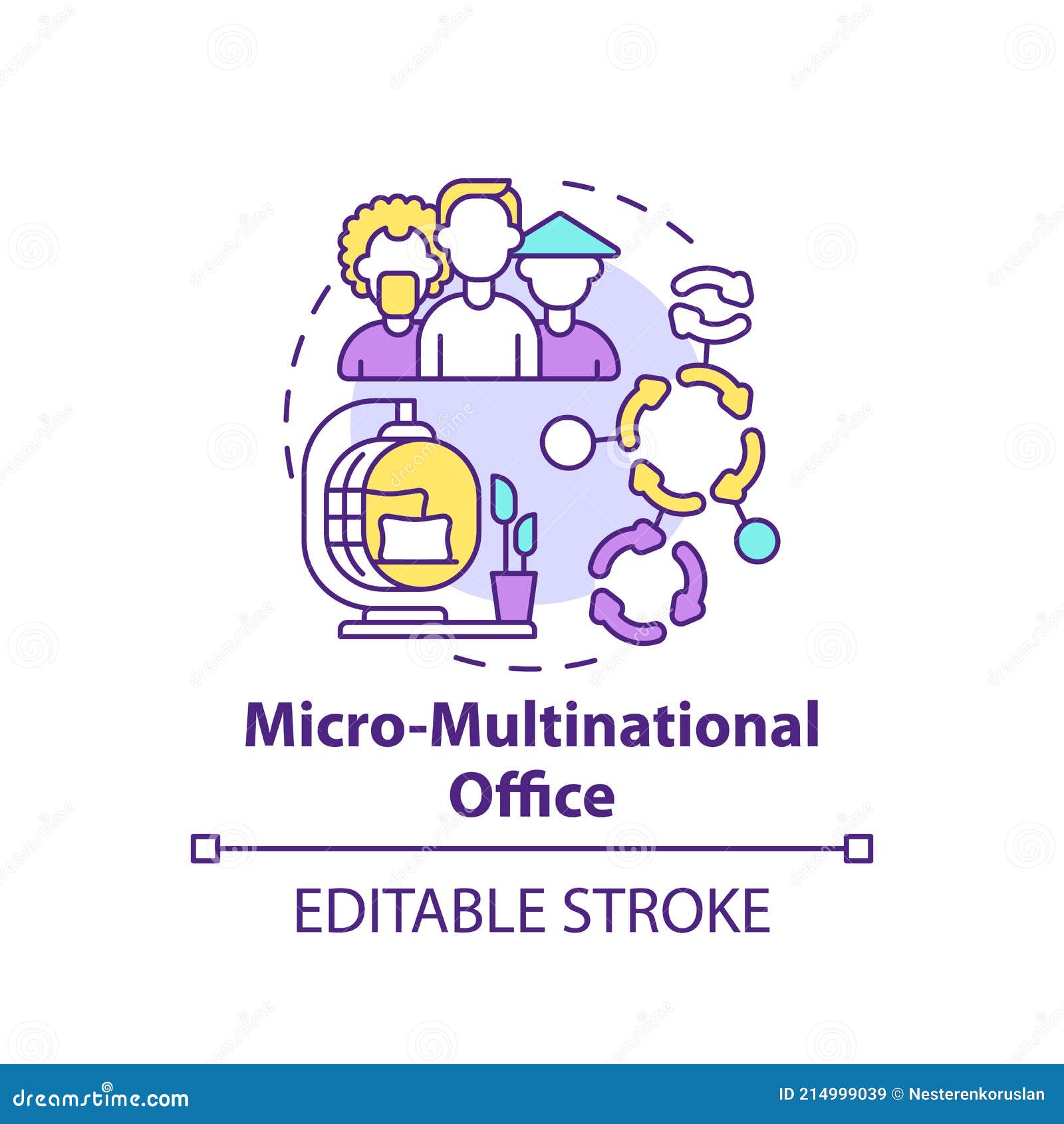 Micro-multinational Office Concept Icon Stock Vector - Illustration of ...