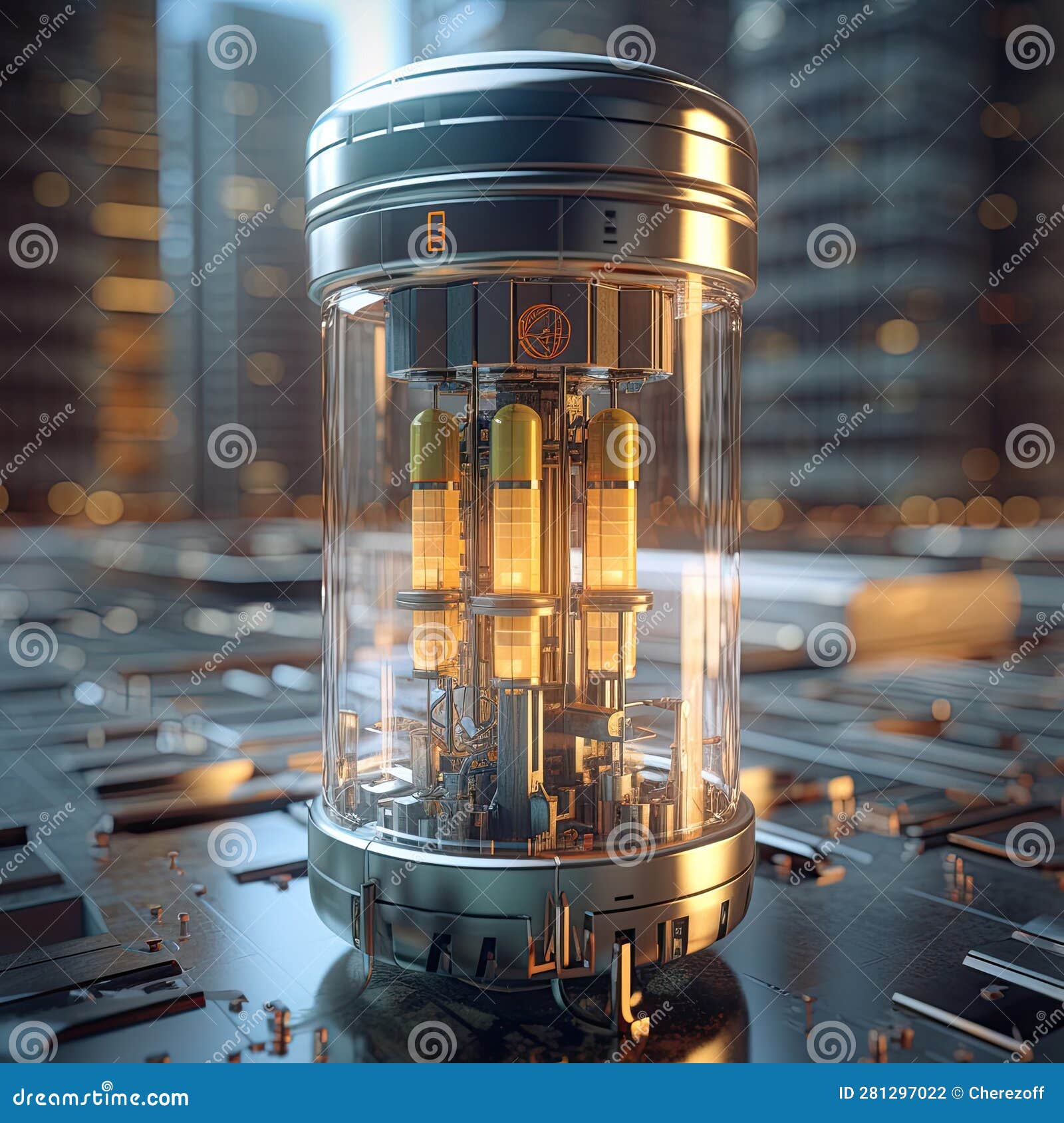 Micro Nuclear Reactor stock illustration. Illustration of magnet ...