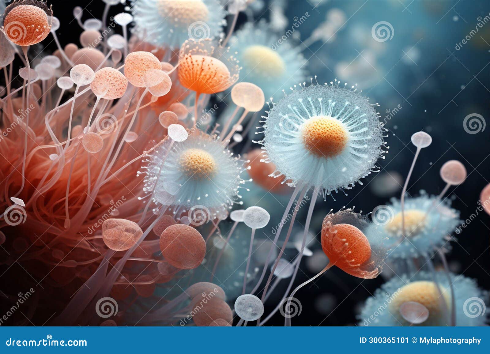 Micro-organism Under Microscope Bacteria, Plankton Or Viruses ...