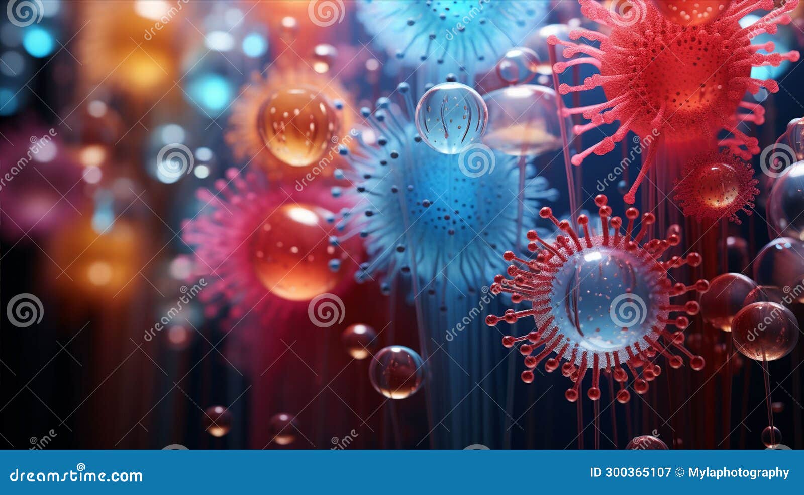 Micro-organism Under Microscope Bacteria, Plankton or Viruses ...