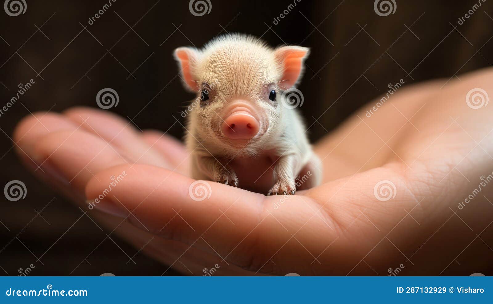 Micro pig in hand stock illustration. Illustration of mammal - 287132929