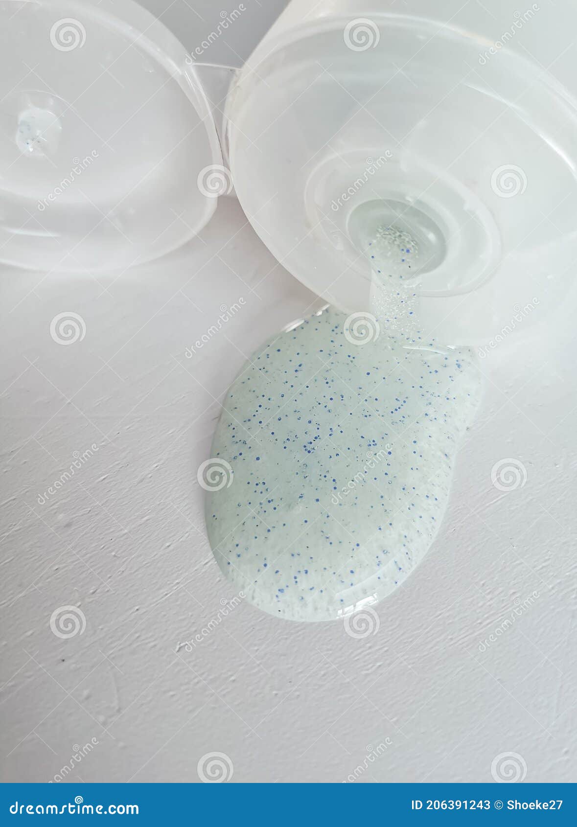 Micro Plastic Particles in a Face Scrub on a White Background Stock ...