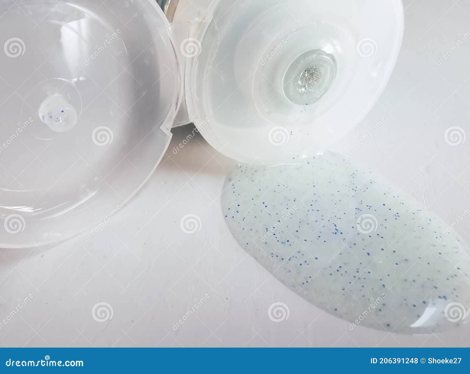Micro Plastic Particles in a Face Scrub on a White Background Stock ...