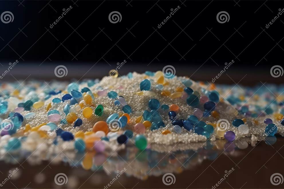 Micro Plastic Particles Found in the Ocean and Beaches. Generative Ai ...