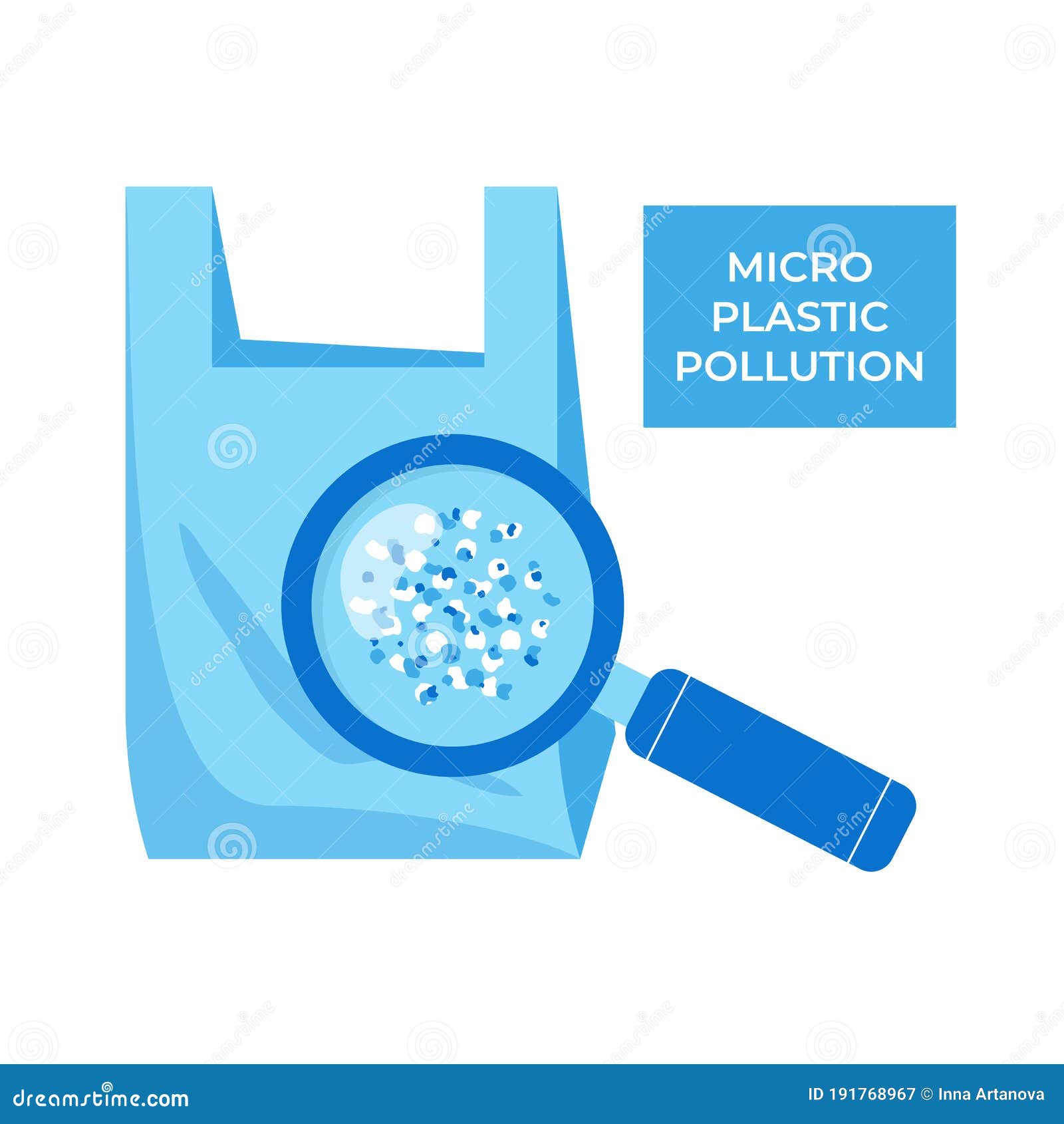 Micro Plastic Pollution Concept. Microplastic in Water. Vector ...