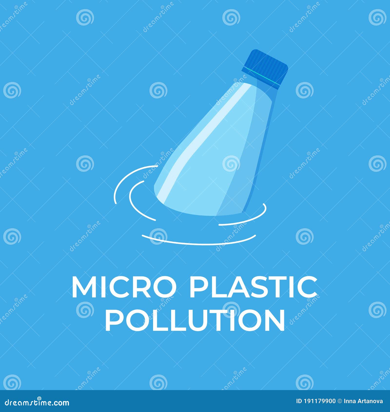 Micro Plastic Pollution Concept. Microplastic in Water. Vector ...
