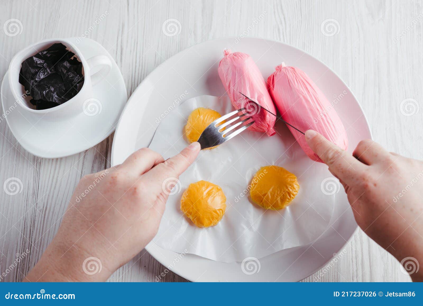 Micro Plastic Pollution of Food Global Problem Stock Photo - Image of ...