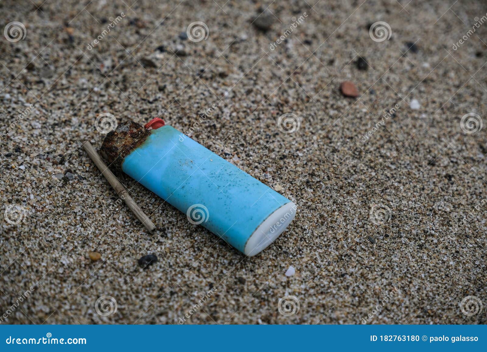 Salt Corroded Plastic Lighter Trash on Sandy Sea Ecosystem ...