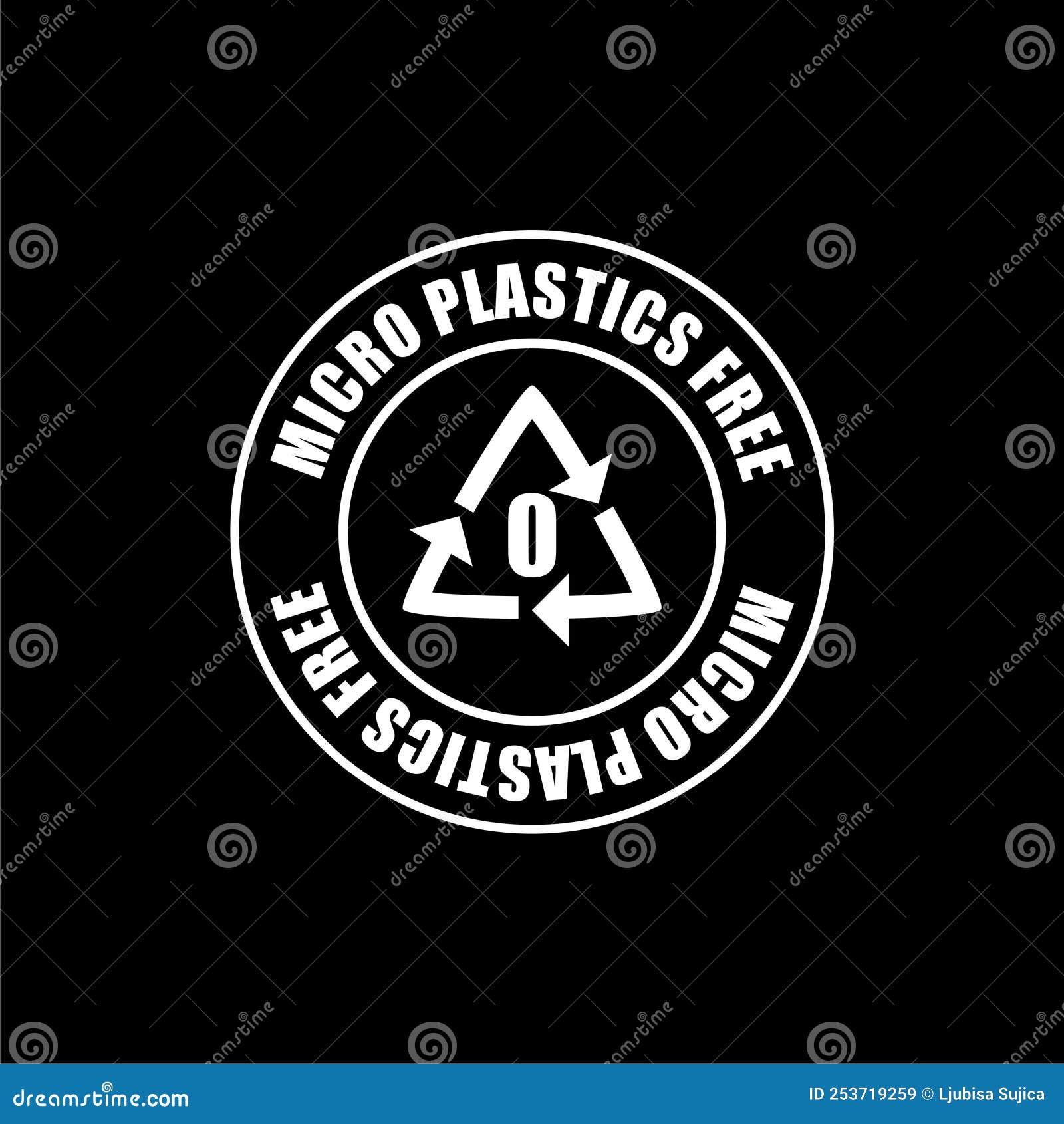 Micro Plastics Free Icon Isolated on Dark Background Stock Vector ...