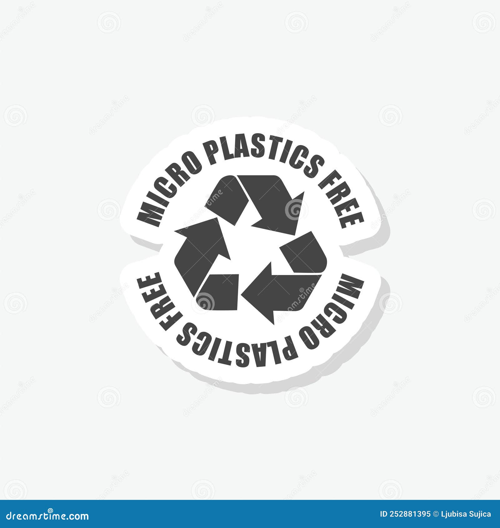 Micro Plastics Free Icon Sticker Stock Vector - Illustration of micro ...