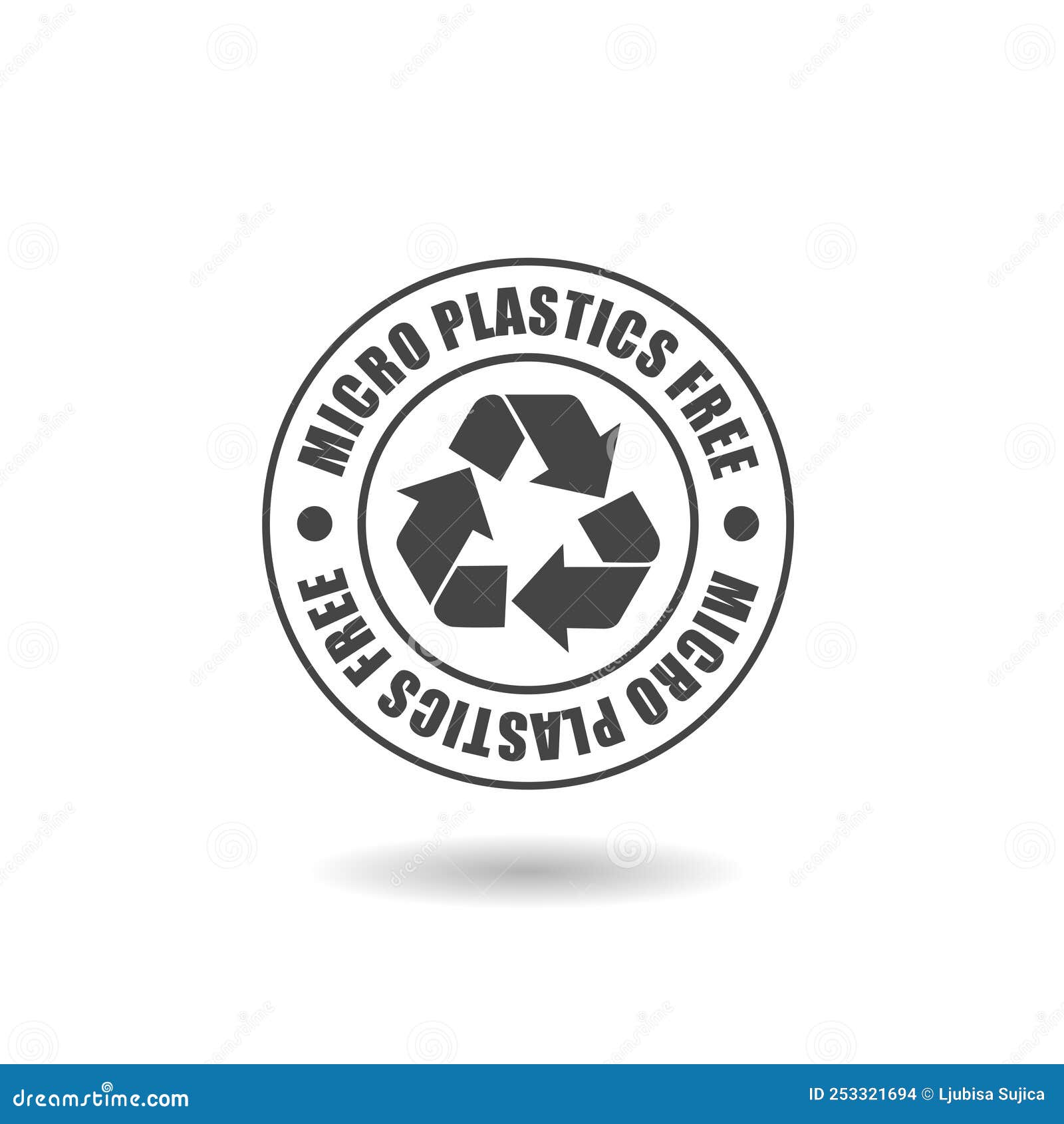 Micro Plastics Free Icon. Zero Plastic Inside Symbol with Shadow Stock ...