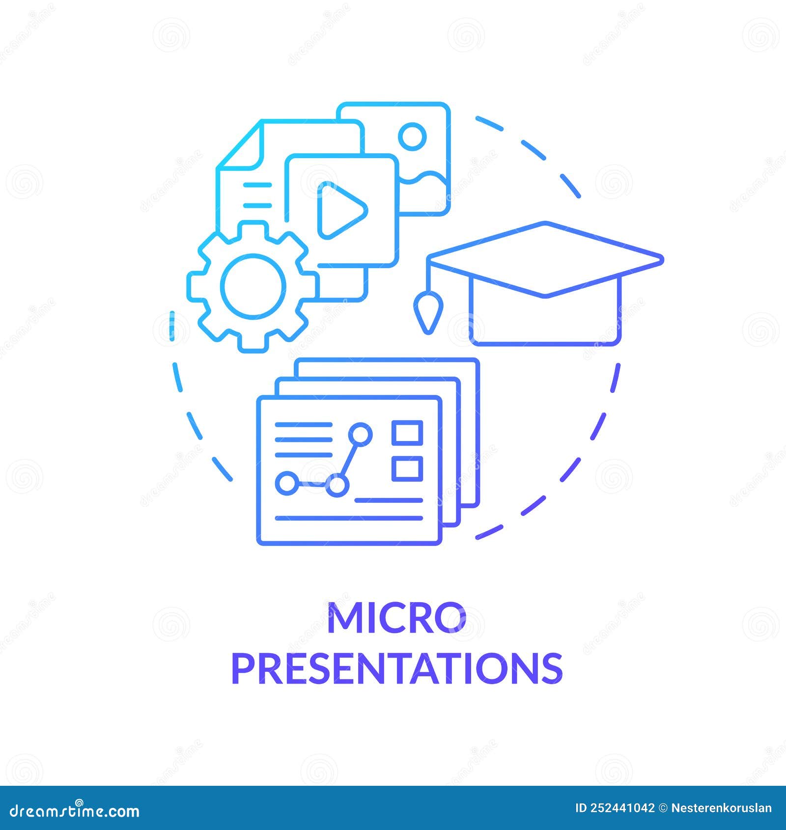 Micro Presentations Blue Gradient Concept Icon Stock Vector ...