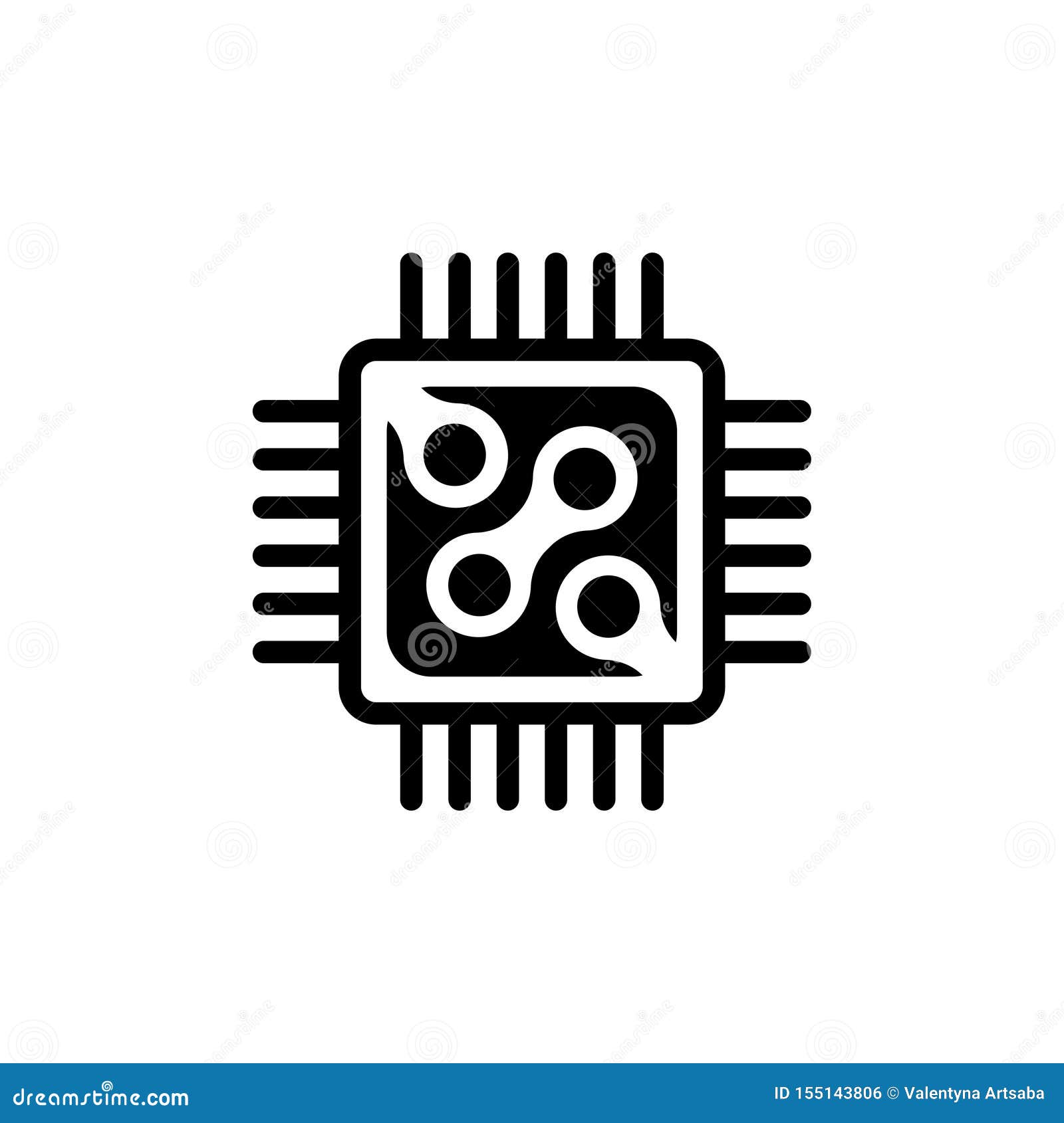 Micro Processor, Chip Circuit Flat Vector Icon Stock Illustration ...
