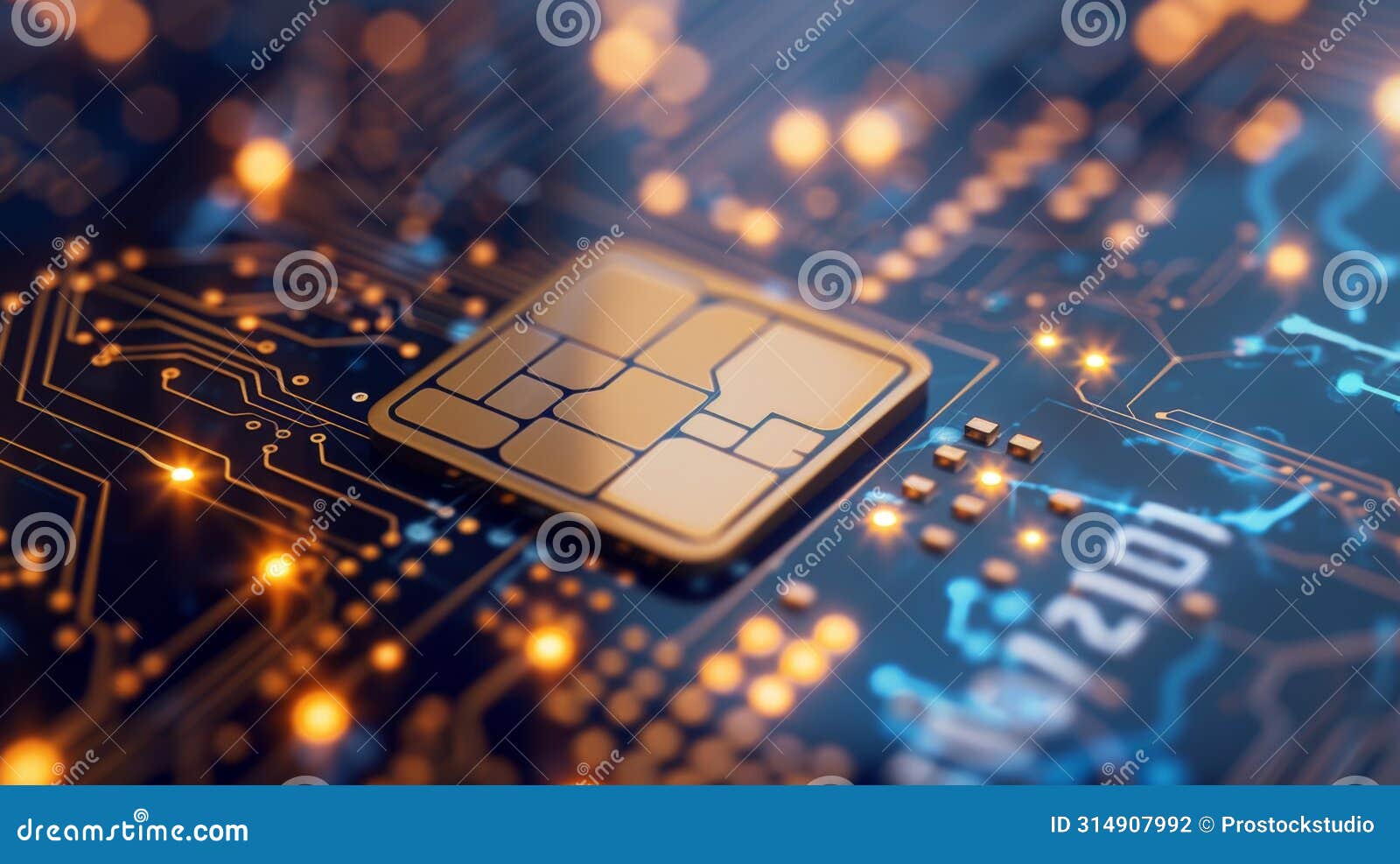 Micro Processor Chip on Printed Circuit Board Stock Photo - Image of ...
