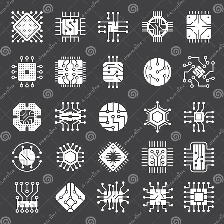 Micro Scheme Icon. Cpu Electrical Equipment Tech Chip Industry ...