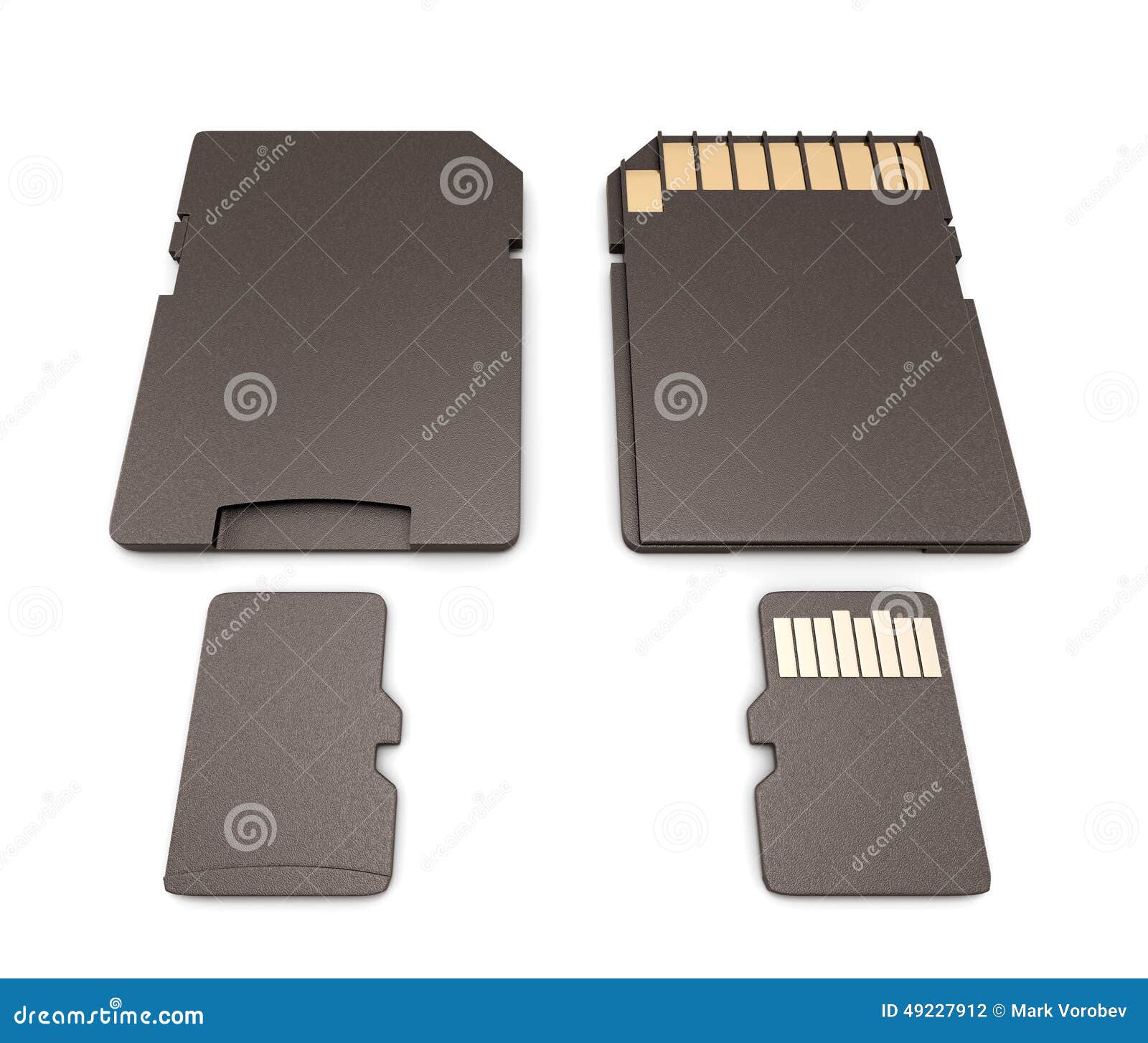 Micro SD Card and Adapter Top and Bottom Side. Stock Illustration ...