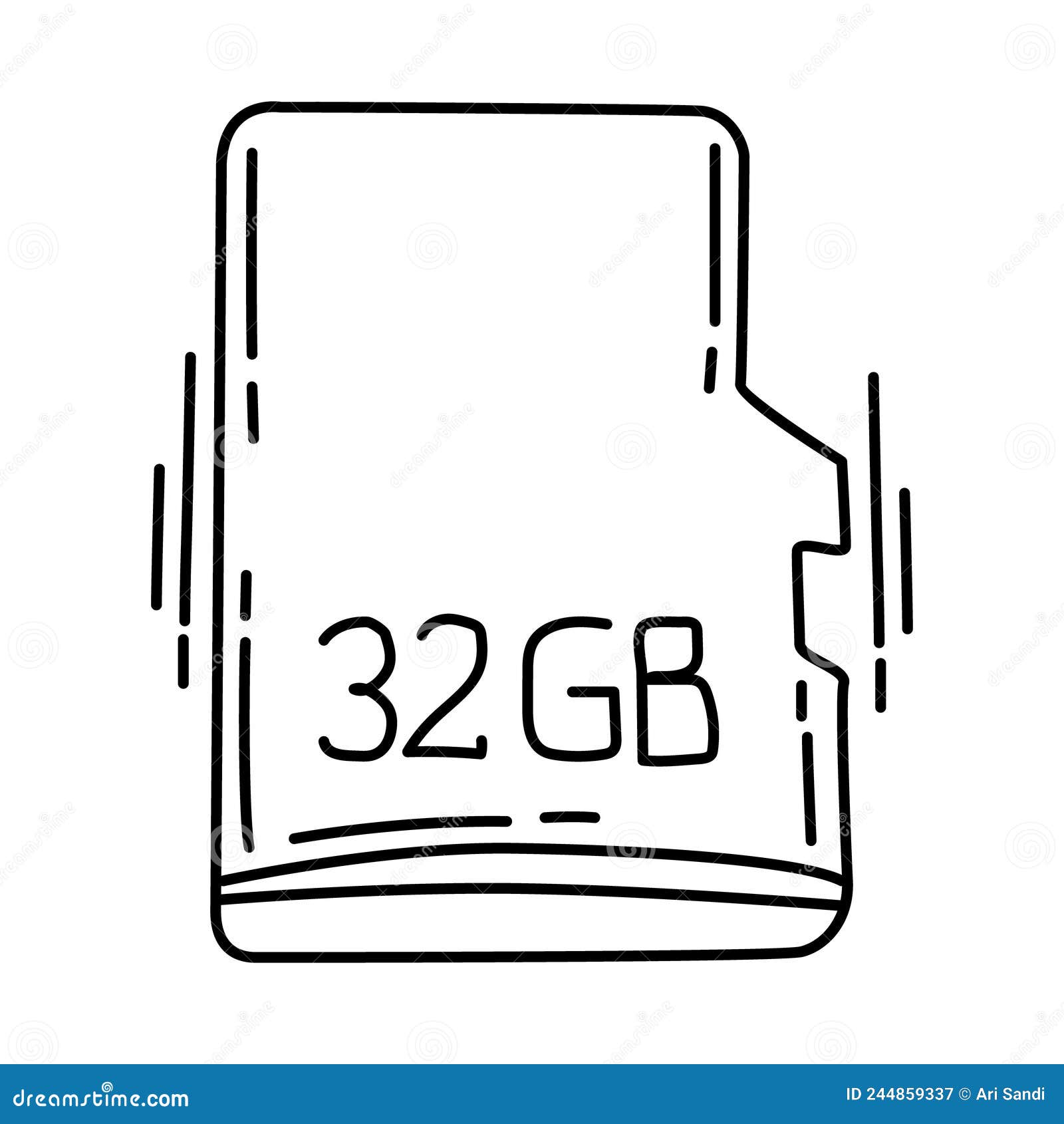 Micro SD Card Icon. Doodle Hand Drawn or Outline Icon Style Stock ...