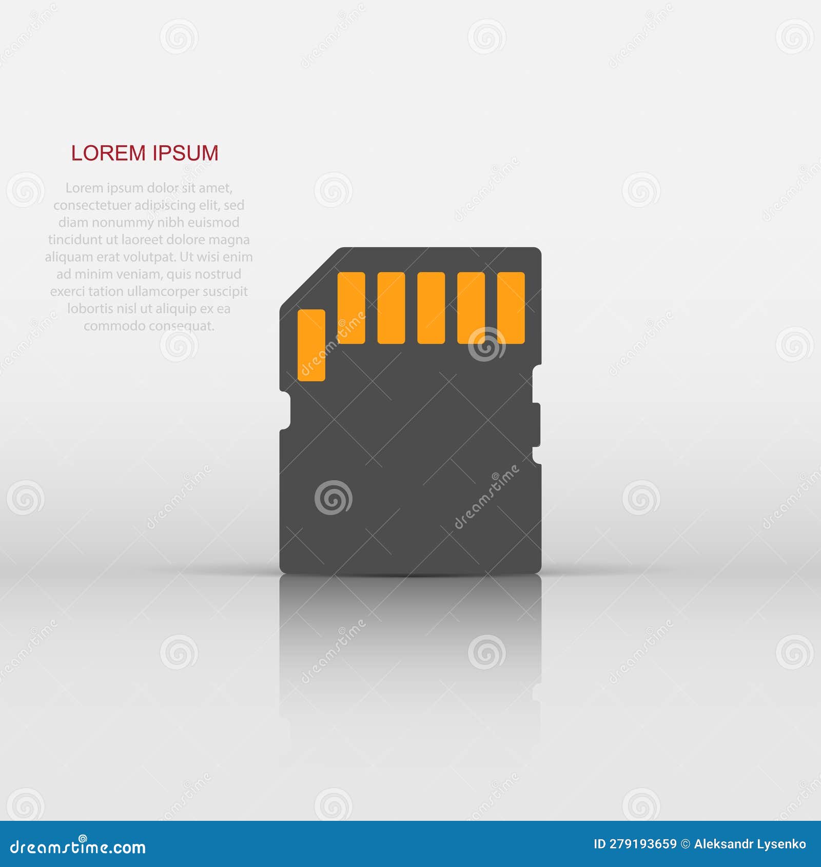 Micro SD Card Icon in Flat Style. Memory Chip Vector Illustration on ...