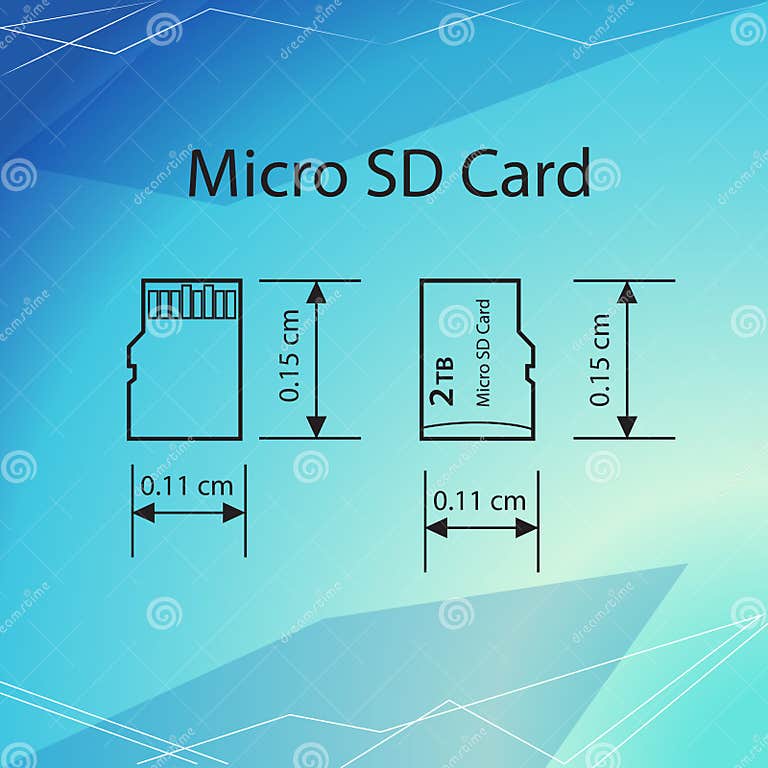 Micro SD Card, Line Art Vector Illustration, Stock Vector ...