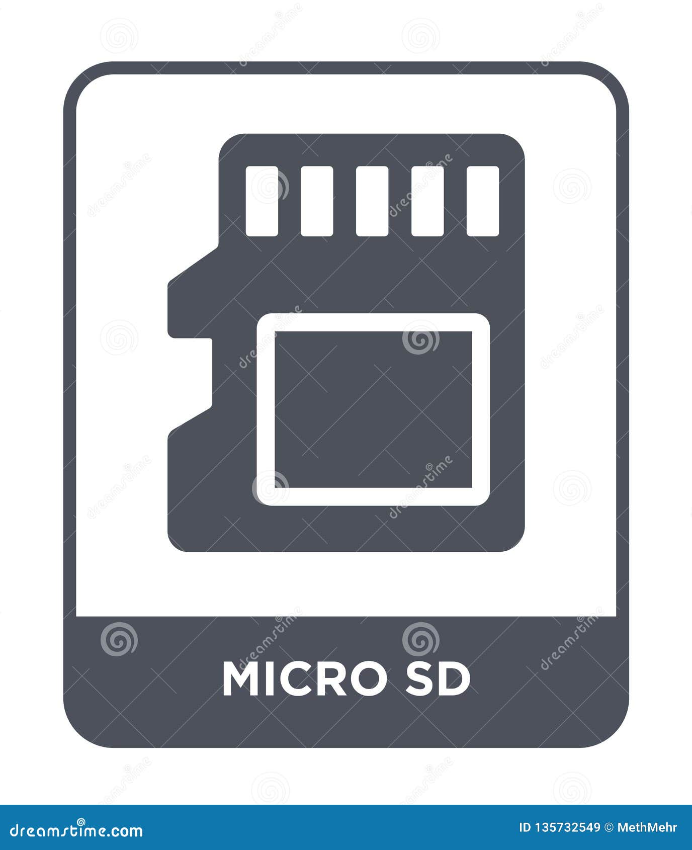 Micro Sd Icon in Trendy Design Style. Micro Sd Icon Isolated on White ...