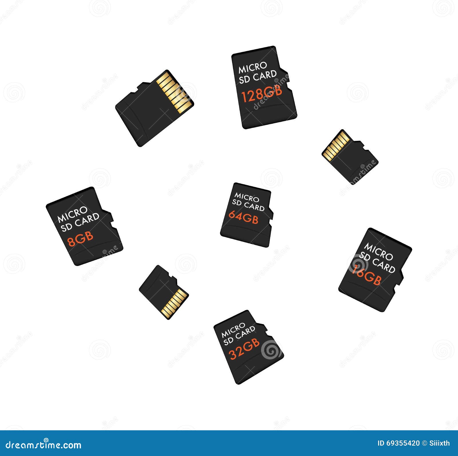 Micro SD Memory card stock vector. Illustration of microsd - 69355420
