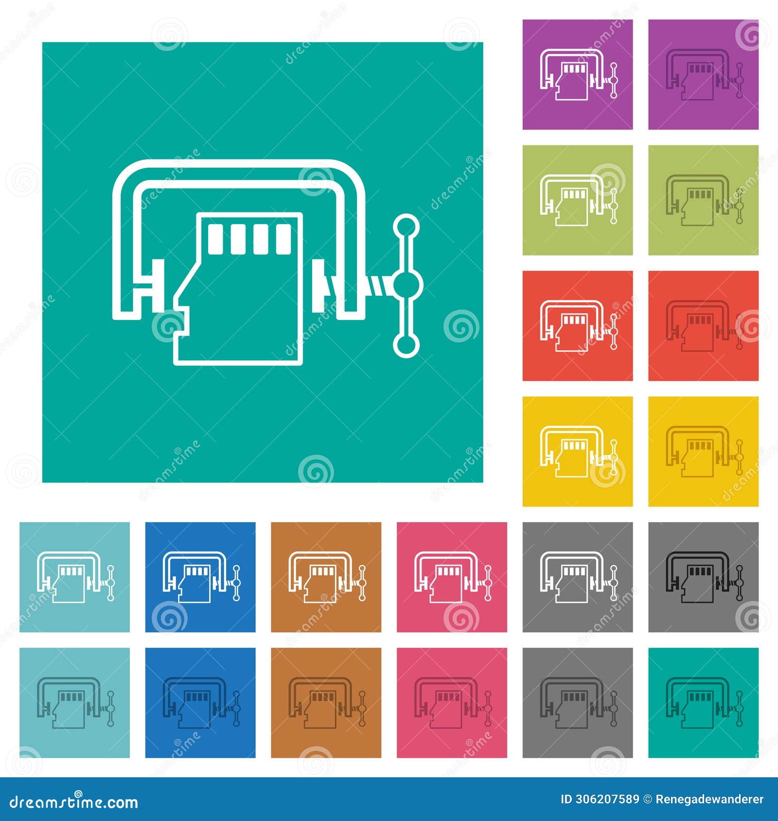 Micro SDcard Technology Monoline Symbol Icon Logo For Graphic Design ...