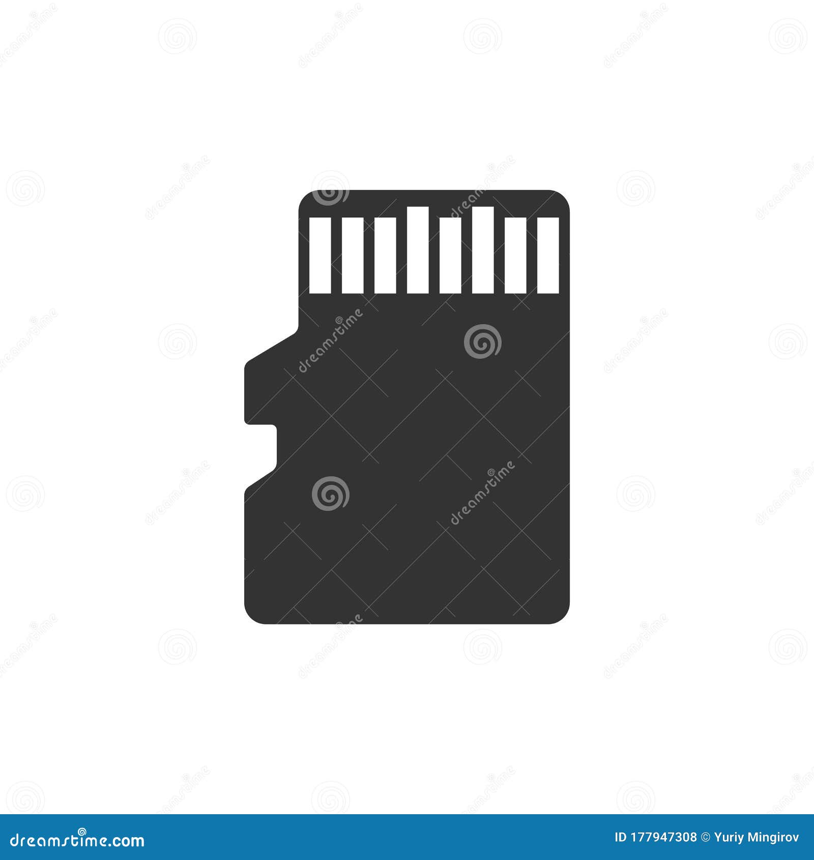 Micro SD Memory Card Icon Isolated Stock Vector - Illustration of ...