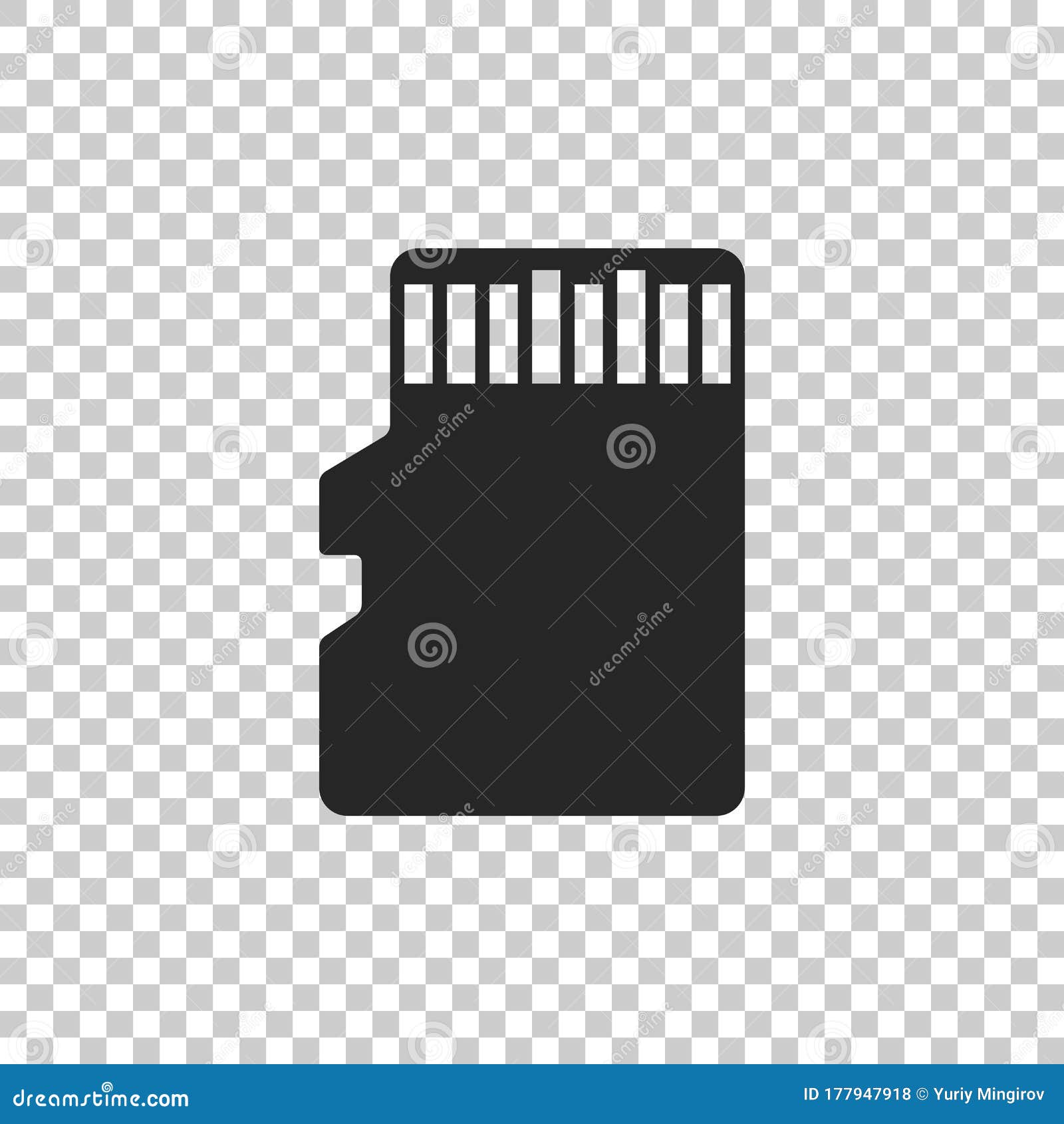 Micro SD Memory Card Icon Isolated on Transparent Background Stock ...