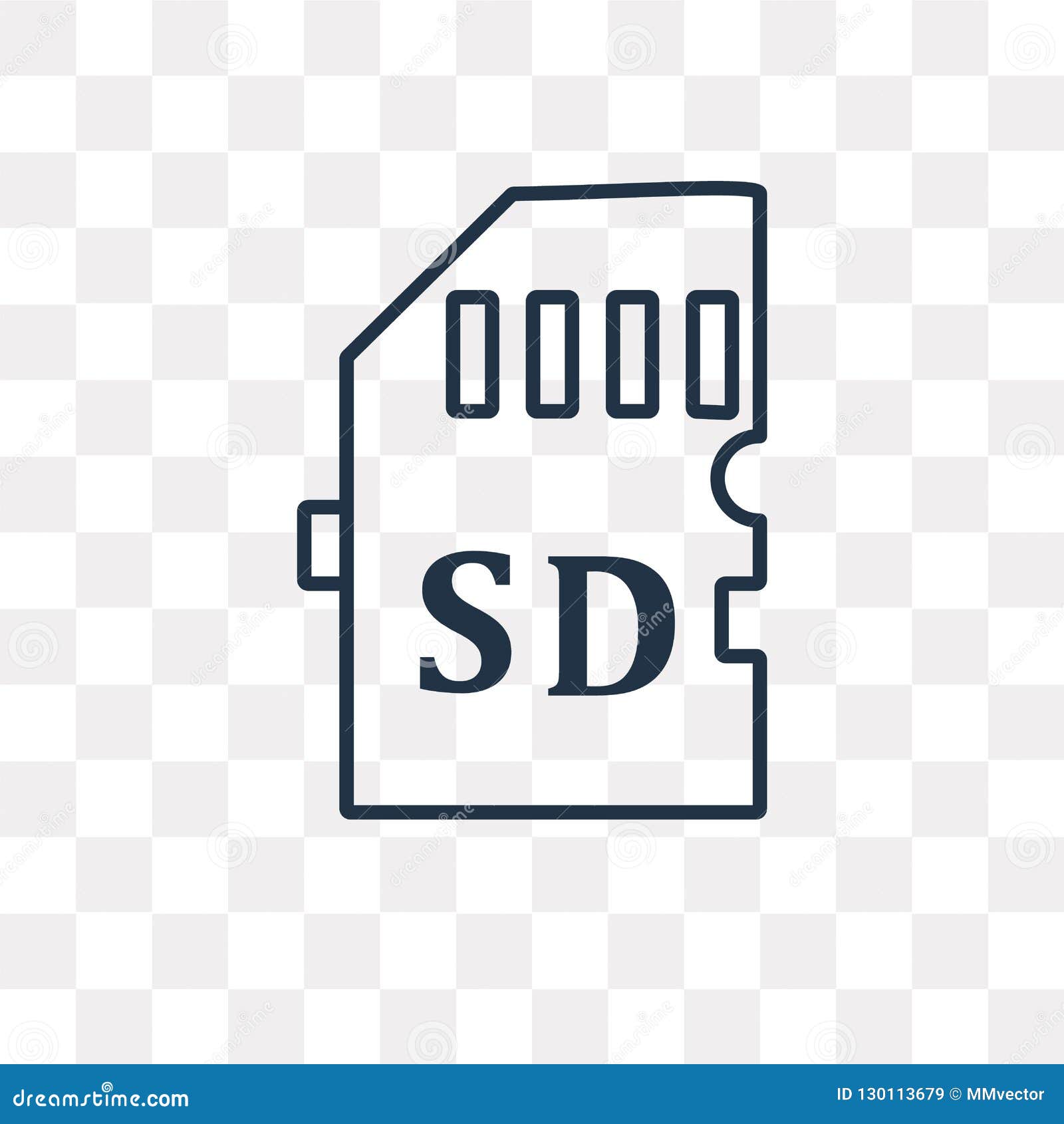 Micro Sd Vector Icon Isolated on Transparent Background, Linear Stock ...