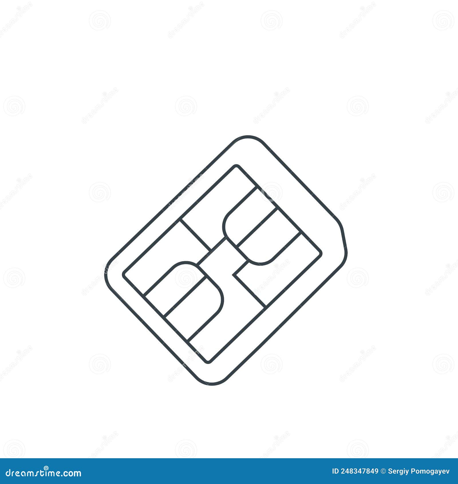 Key Card Thin Line Icon. Plastic Magnetic Access Item For Opening Room ...