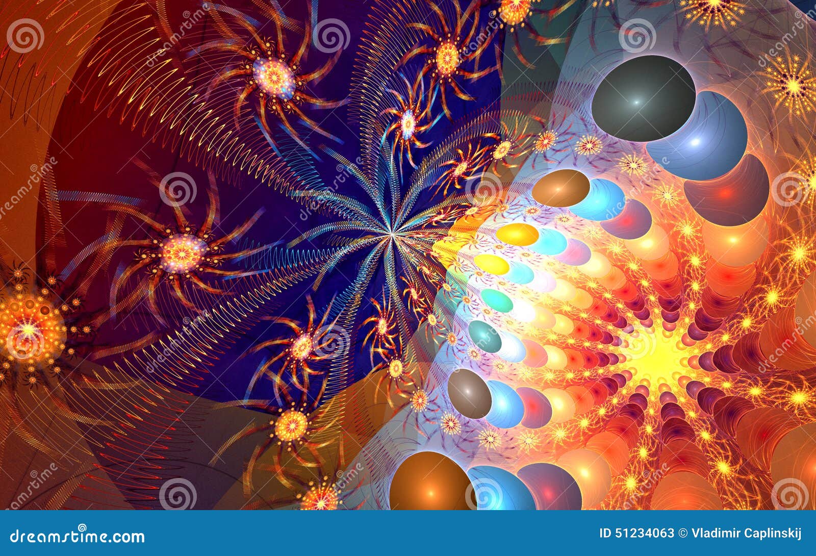 Micro Space. Fractal Background Stock Illustration - Illustration of ...