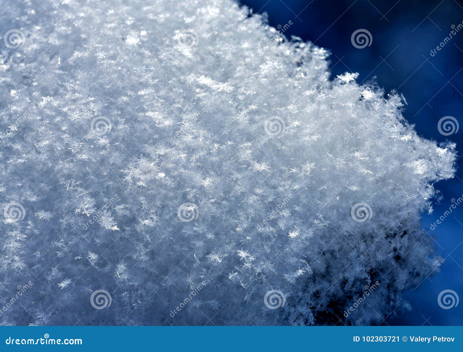 Micro-texture of the Snow, See Individual Snowflakes Stock Image ...