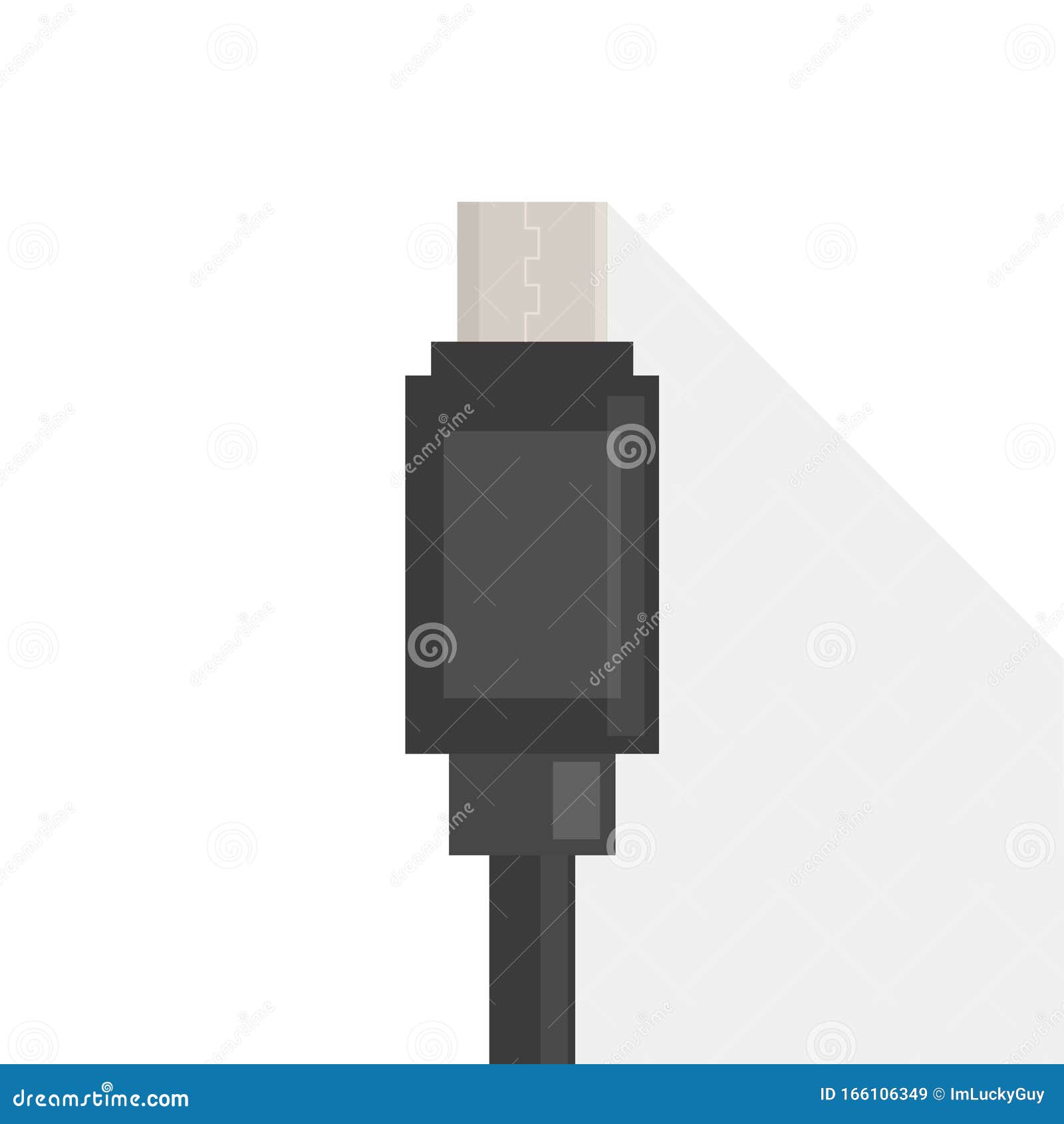 Micro USB Cable Vector Isolated. Computer Device, Connection Stock ...