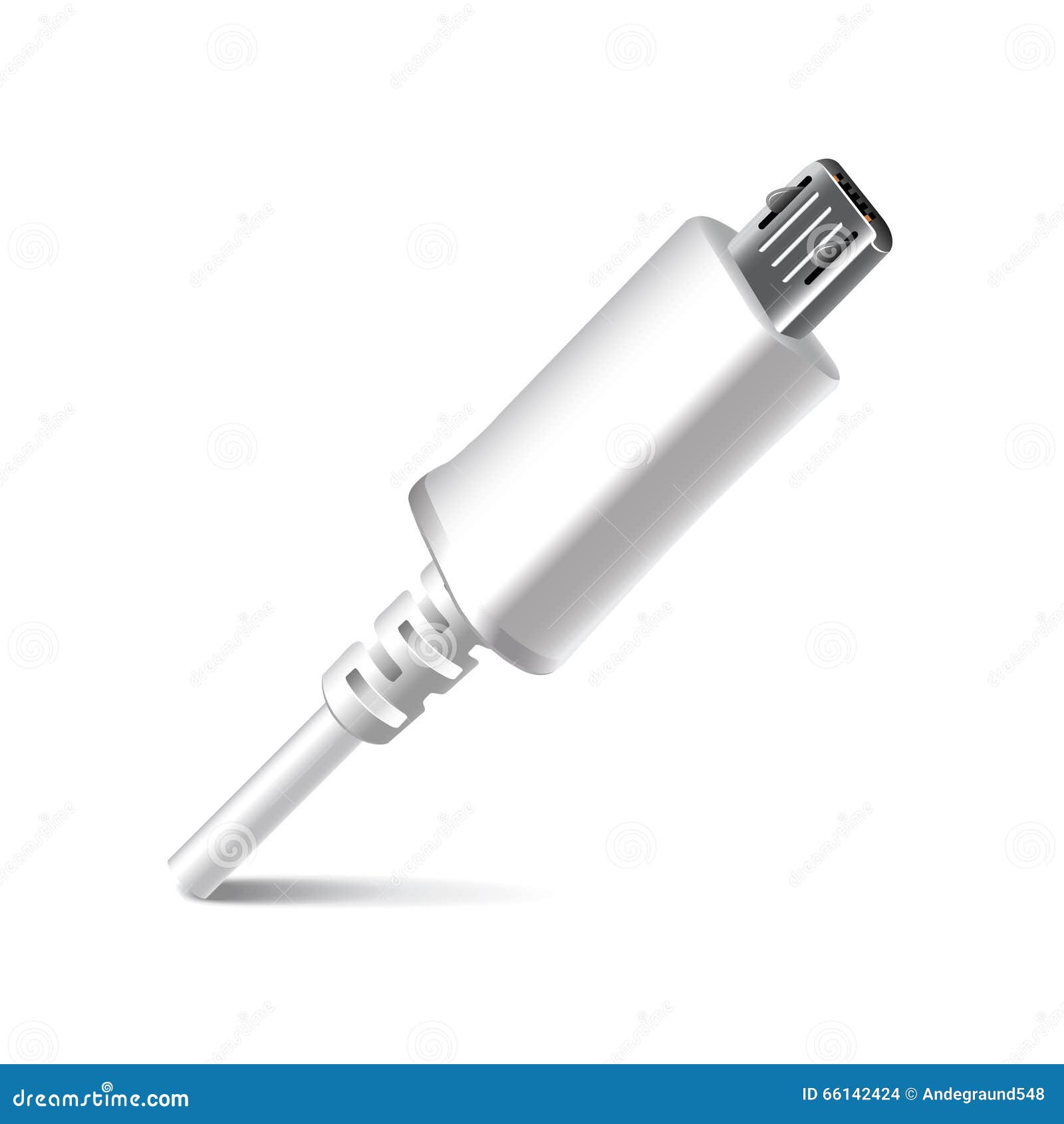 Micro-usb Cable on White Vector Stock Vector - Illustration of device ...